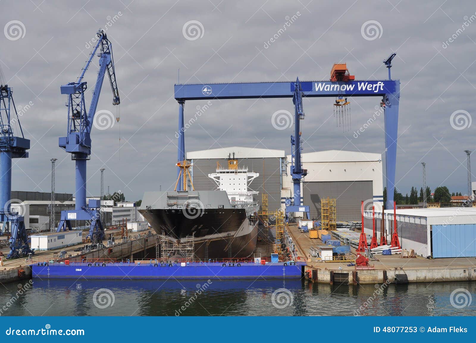 Shipyard in Rostock editorial stock photo. Image of maritime - 48077253