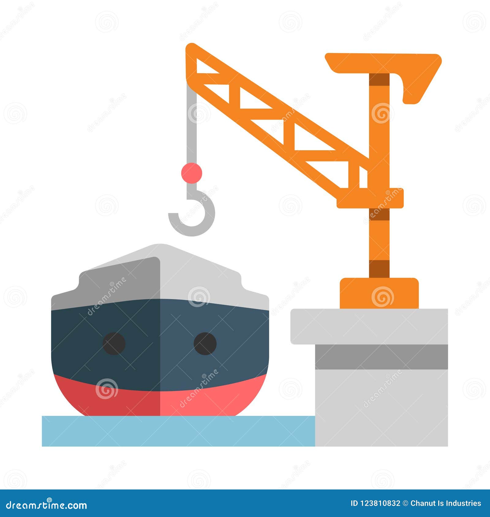 Shipyard Flat Illustration | CartoonDealer.com #123810832