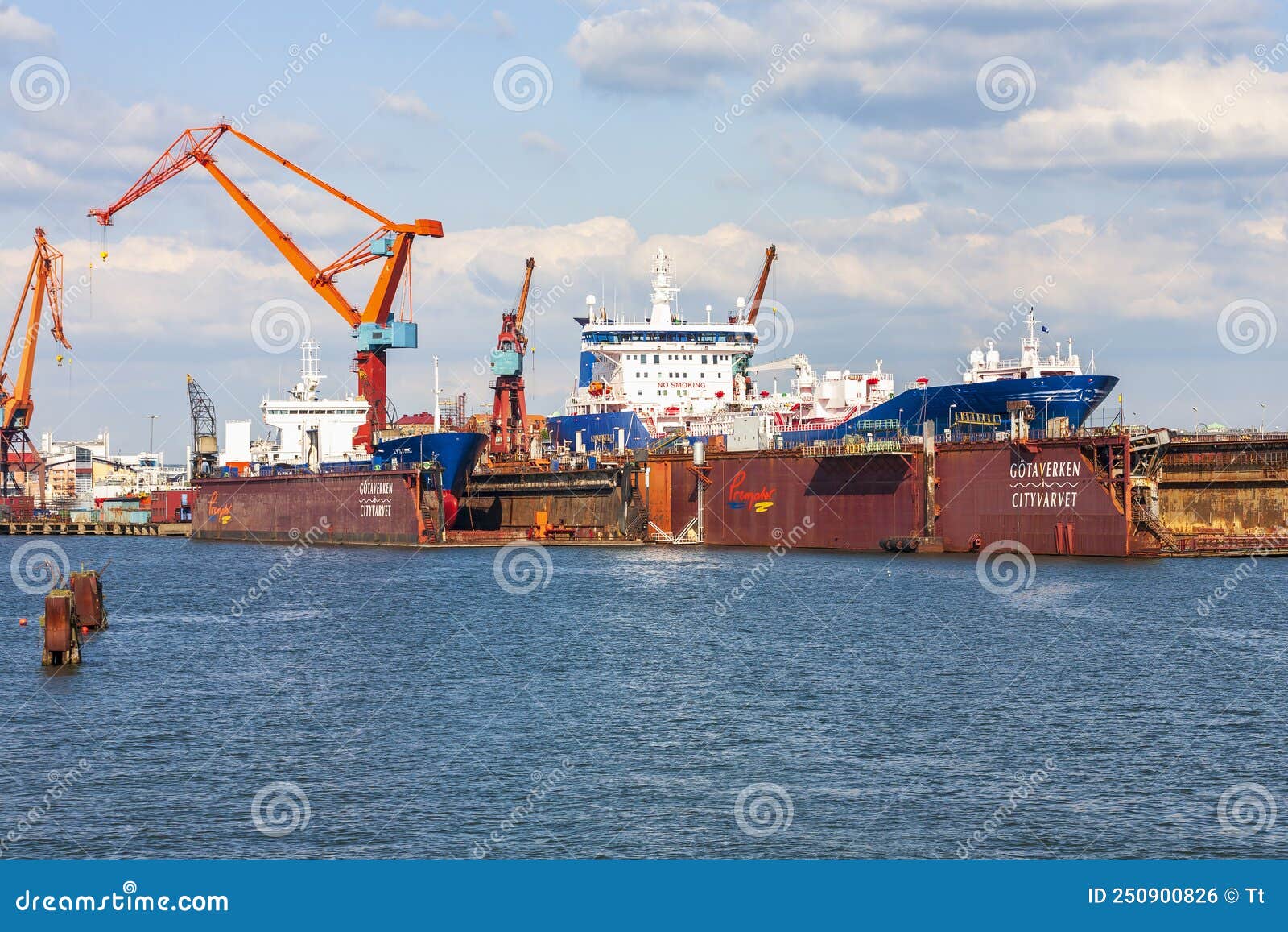 Shipyard with Ships in Dry Docks Editorial Photo - Image of dockyard ...