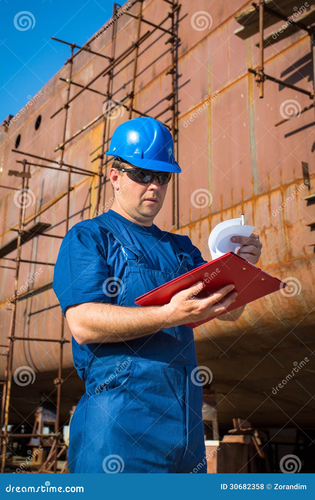 Shipyard workers stock photo. Image of isolators, helmet - 30682358