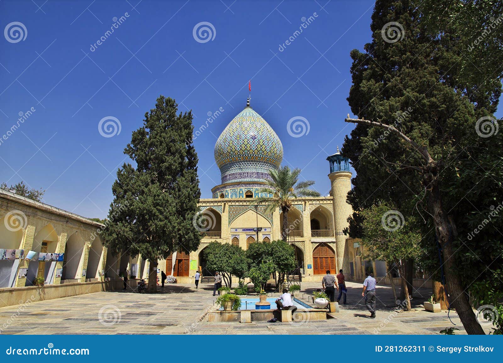 Shiraz, Iran - 29 Sep 2012: Shah Cherah Mosque in Shiraz, Iran. Mirror ...