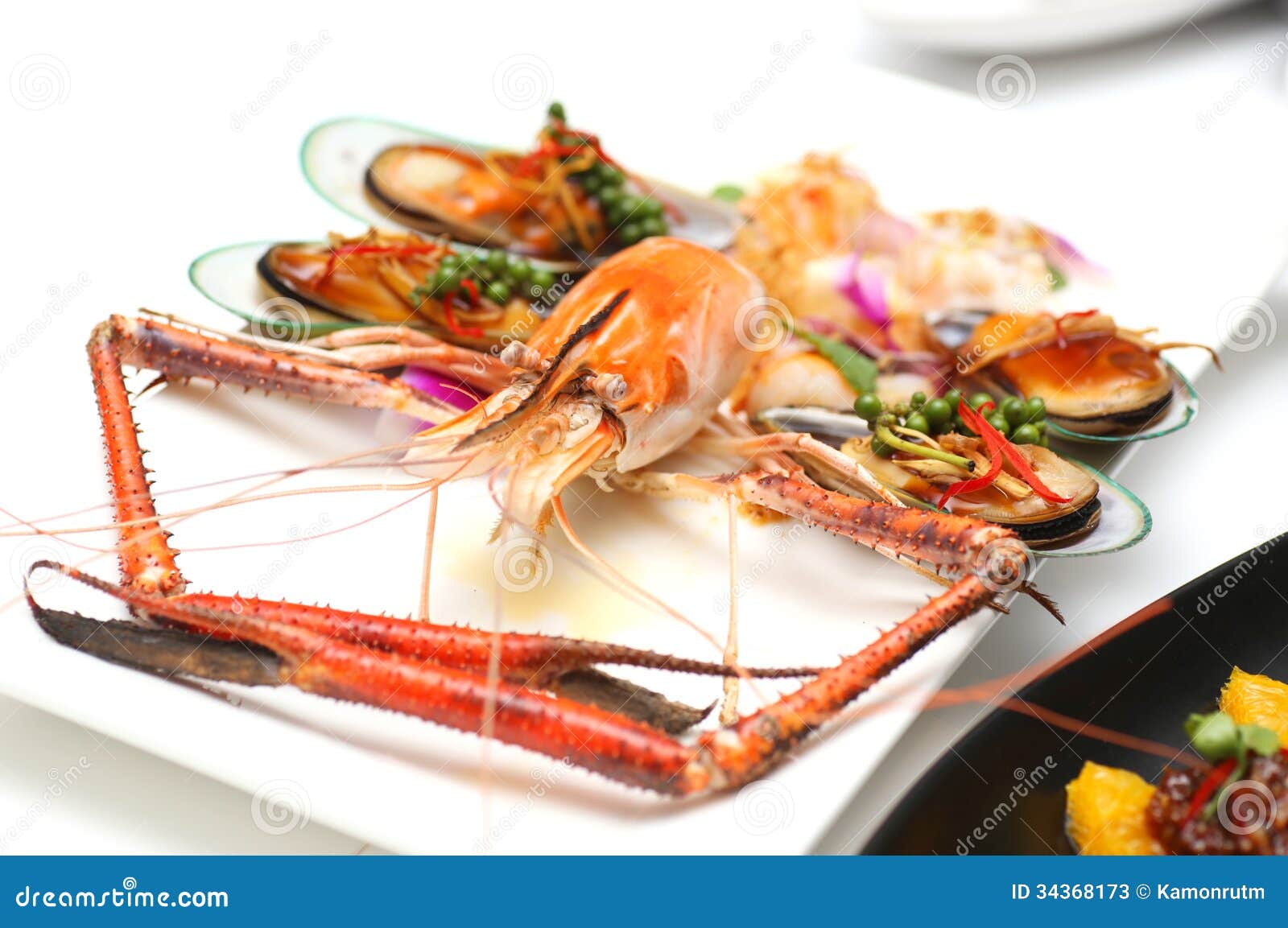 Shirmp with Shell Salad Spicy Stock Image - Image of leaf, colorful ...