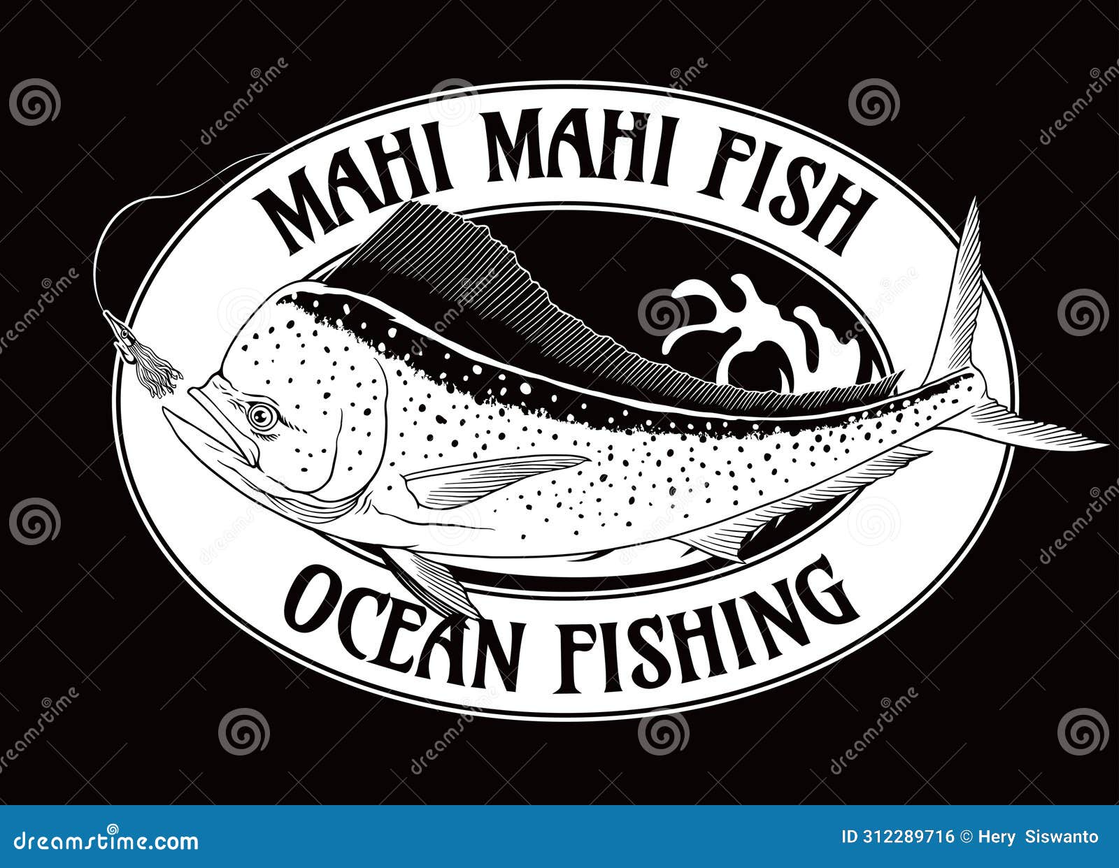 Design Of Mahi Mahi Fishing Cartoon Vector | CartoonDealer.com #178296627