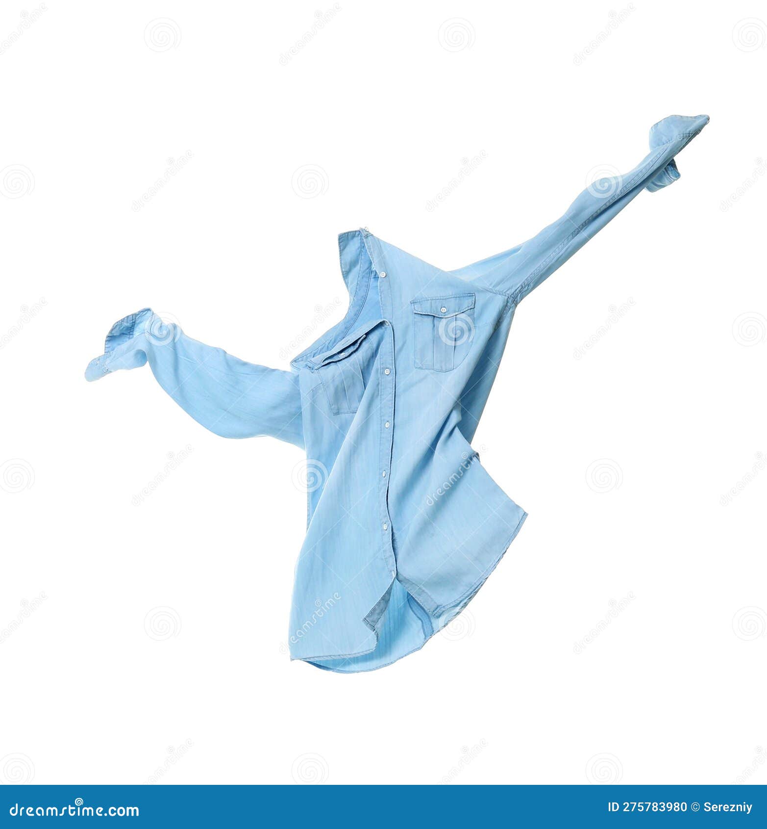 A Shirt in Flight Isolated on White Stock Photo - Image of falling ...