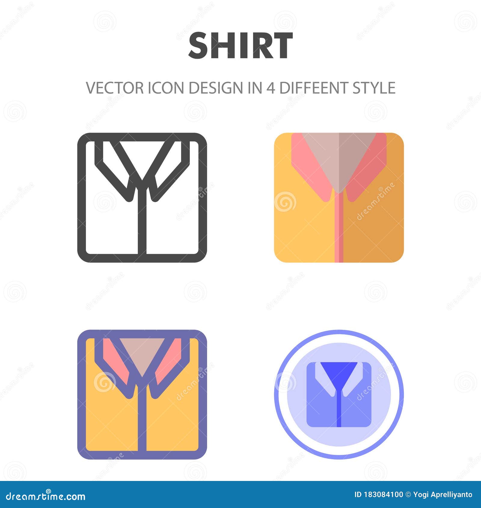 Shirt Icon Design in 4 Different Style. Icon Design for Your Web Site ...