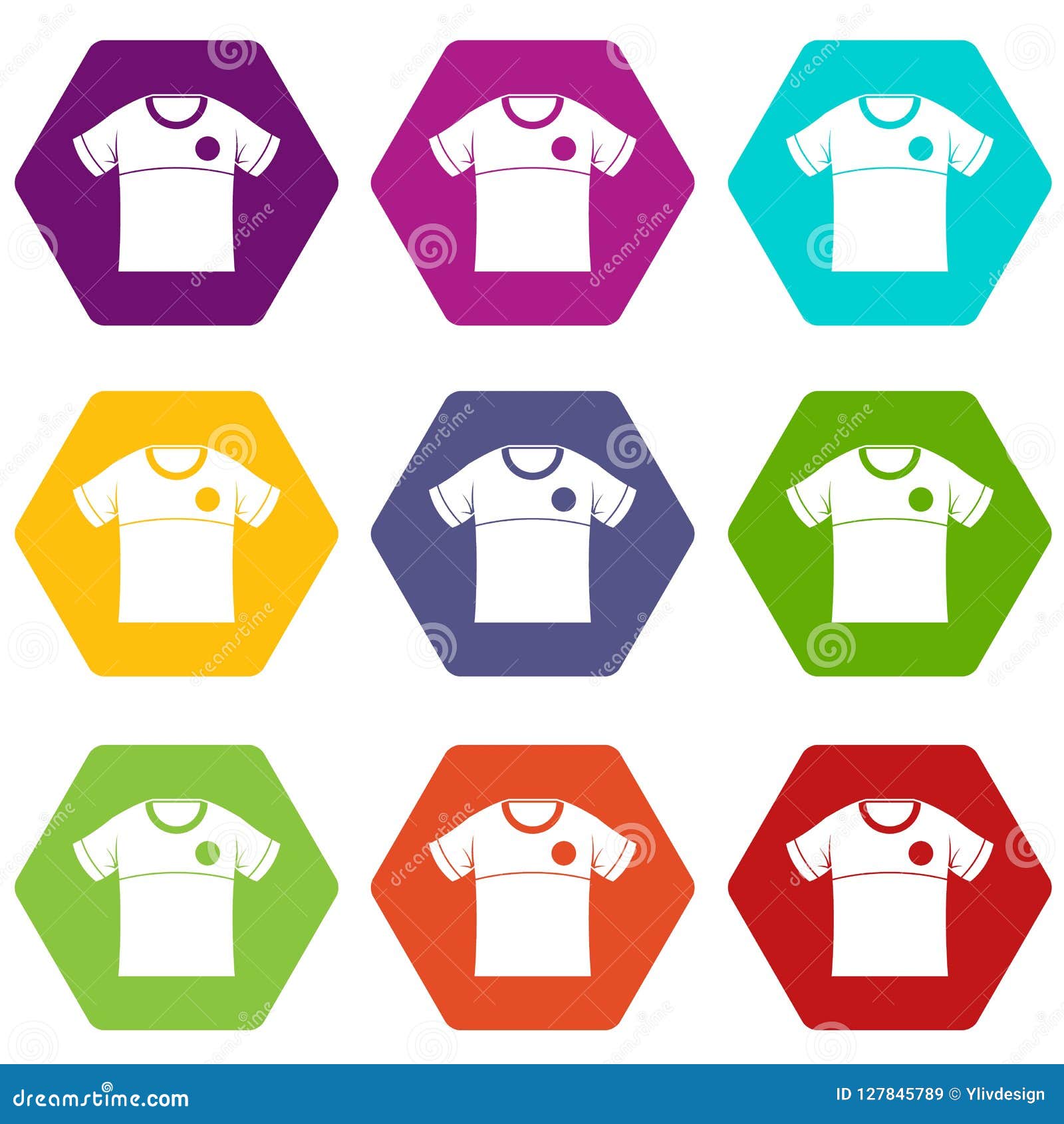 Shirt icons set 9 vector stock vector. Illustration of sport - 127845789