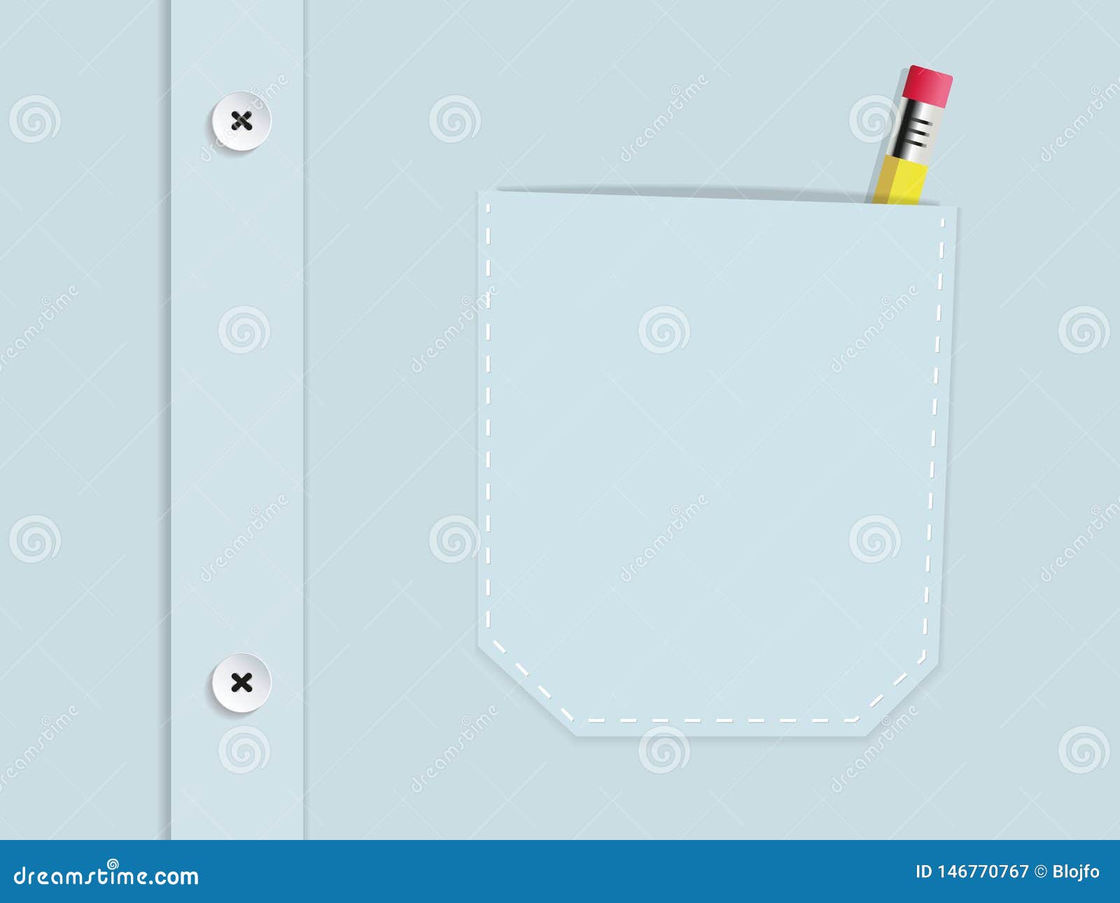 Shirt pocket with pencil stock vector. Illustration of pocket - 146770767