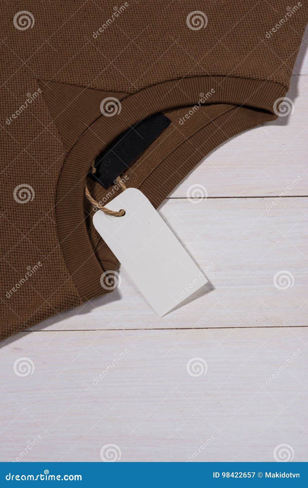 Shirt Price Tag. Rectangular Tag is Attached To a Sweater Stock Image ...