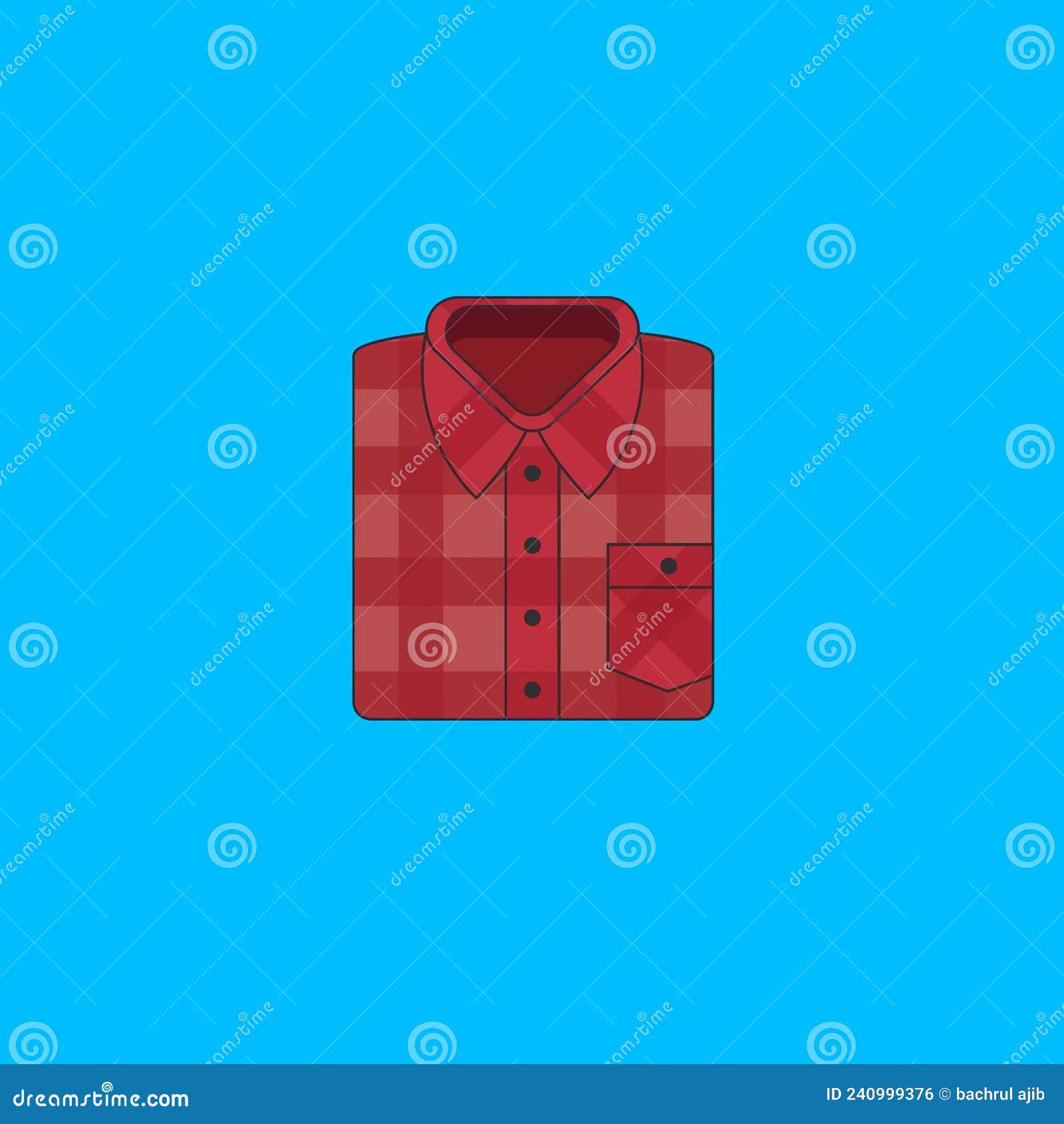 Shirt with Red Checkered Pattern Stock Illustration - Illustration of ...