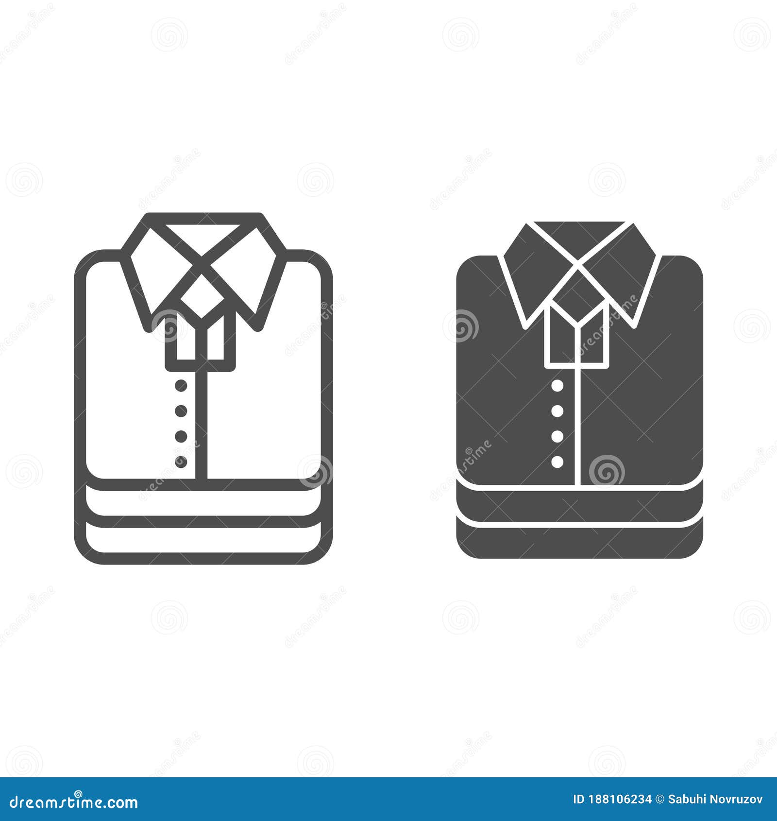 Shirt Stack Line and Solid Icon, Shopping Concept, Stacked Folded ...