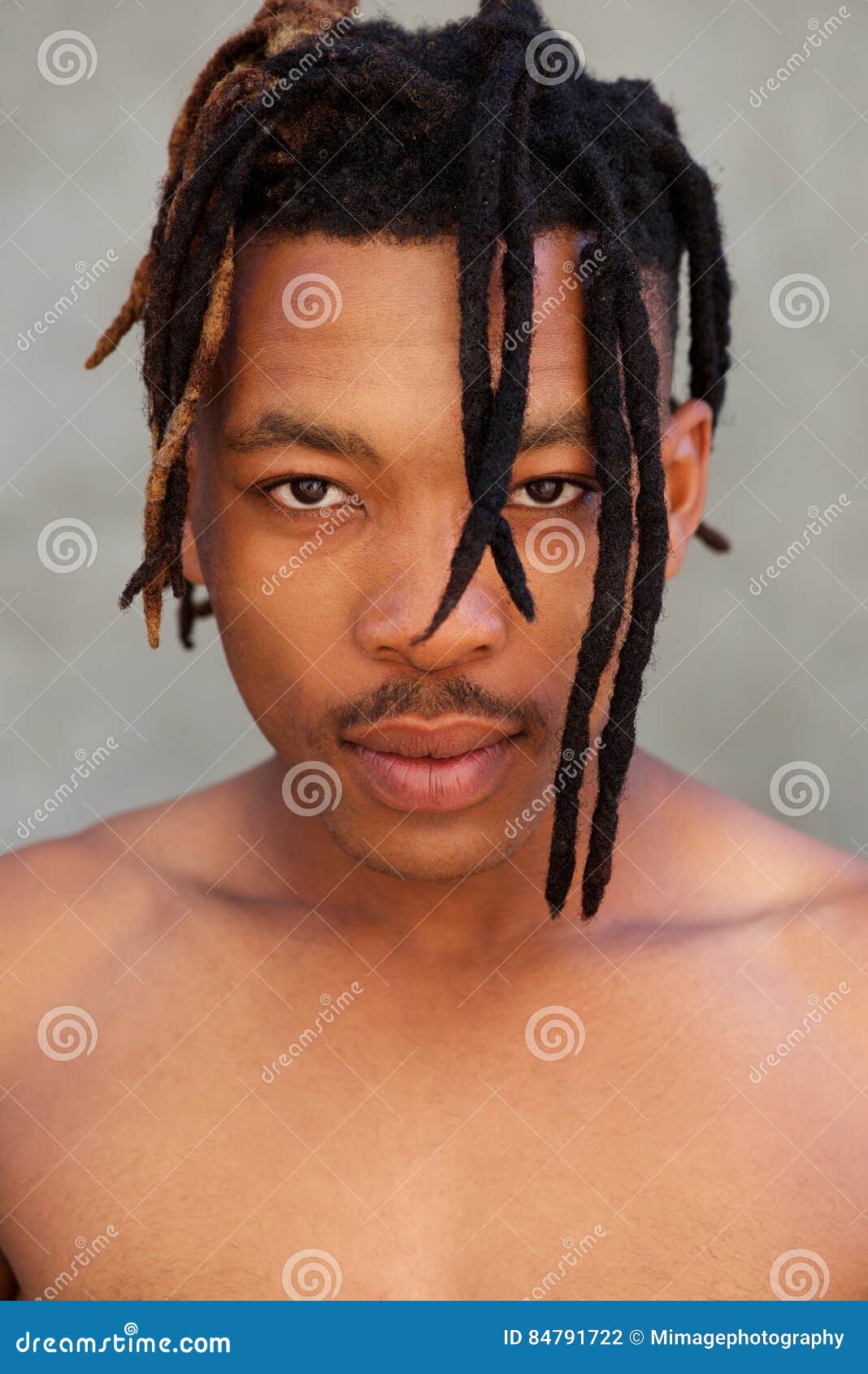 Shirtless African Man with Dreadlocks Stock Photo - Image of black ...