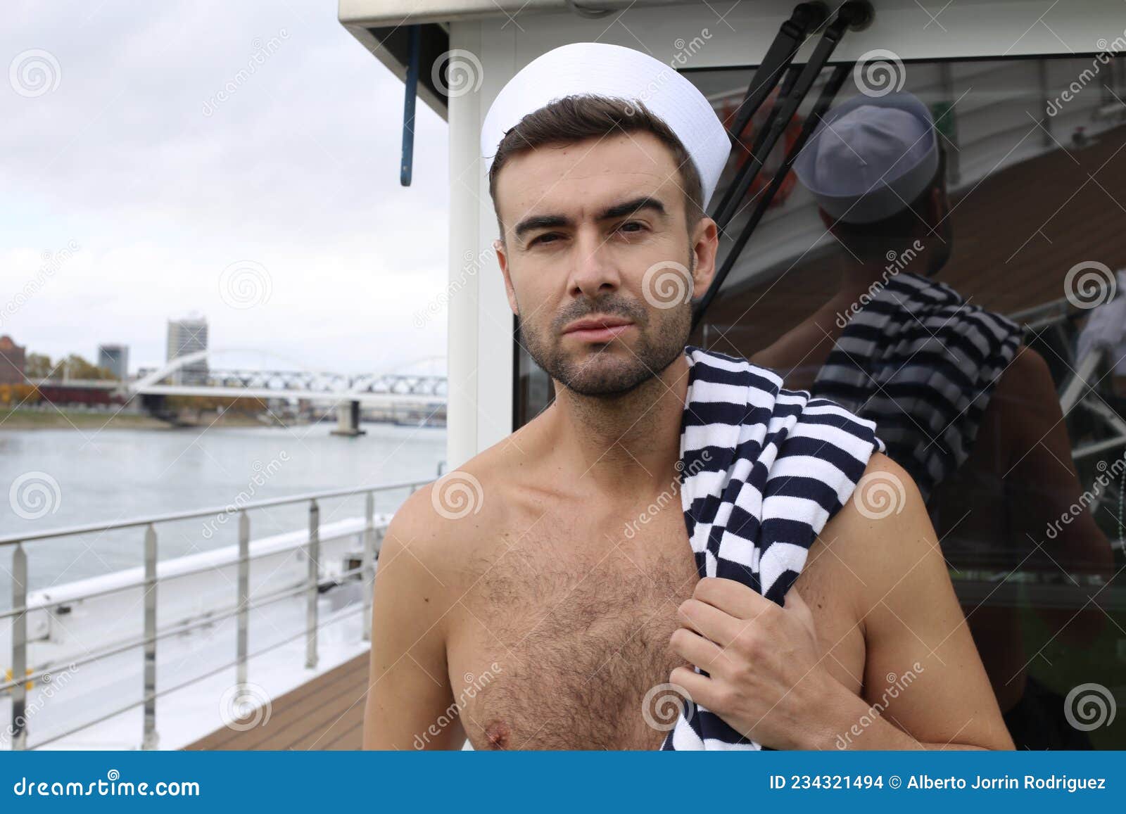 Shirtless Gorgeous Retro Looking Sailor Stock Photo - Image of ...
