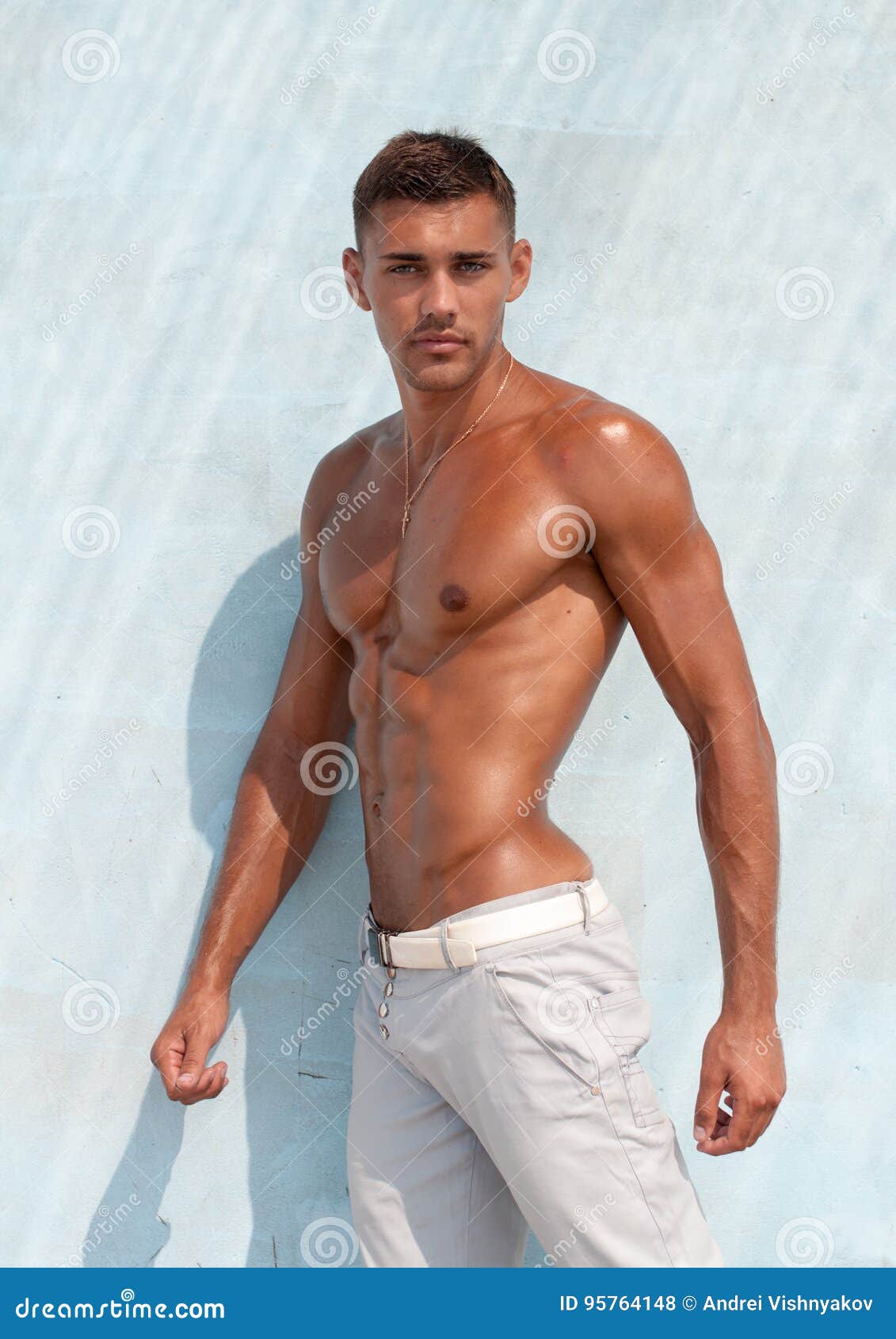 Shirtless male model stock photo. Image of masculinity - 95764148