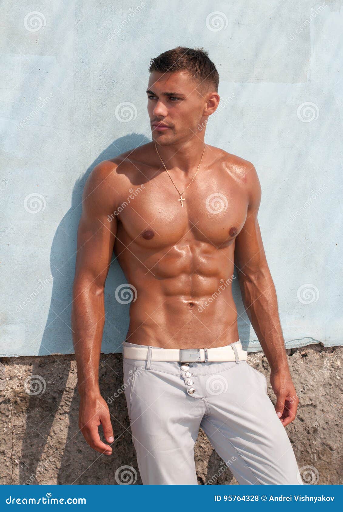 Shirtless male model stock photo. Image of relaxation - 95764328