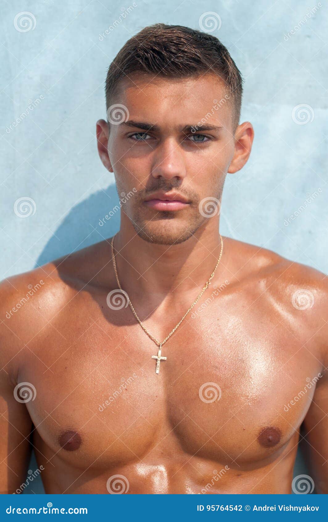 Shirtless male model stock photo. Image of sunbathing - 95764542