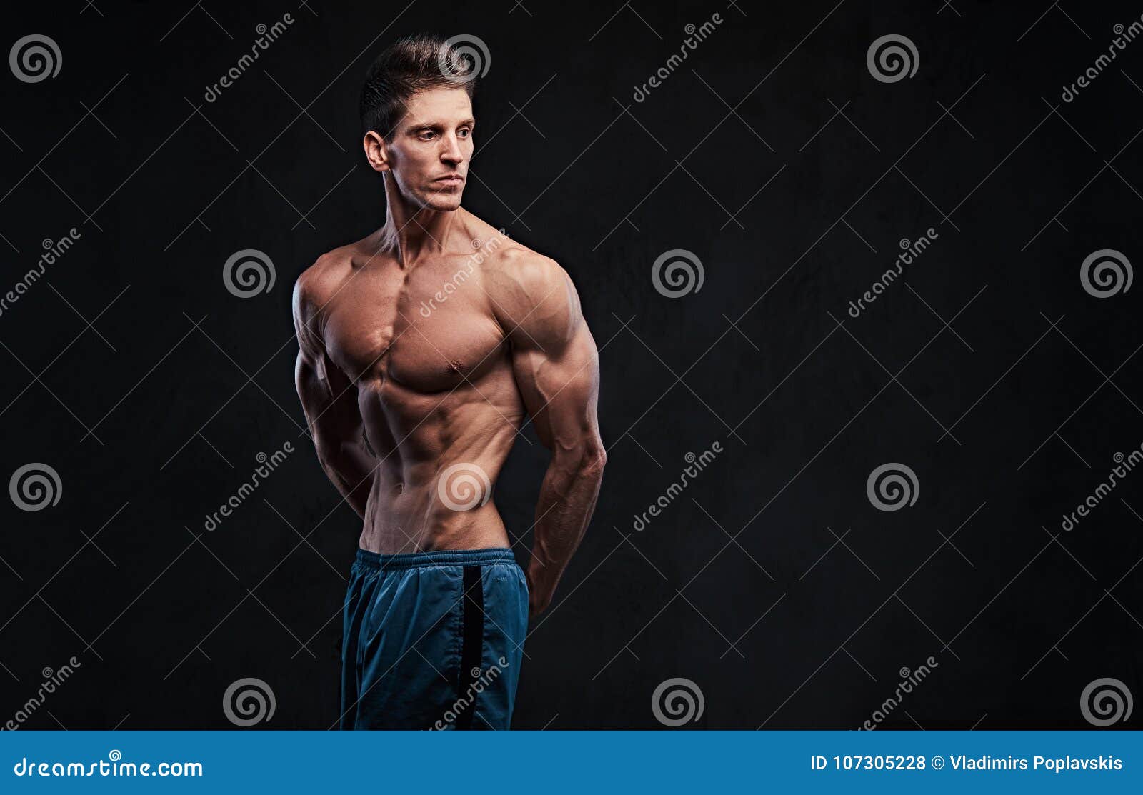 Shirtless Male Shows Triceps. Stock Photo - Image of hardy, adult ...