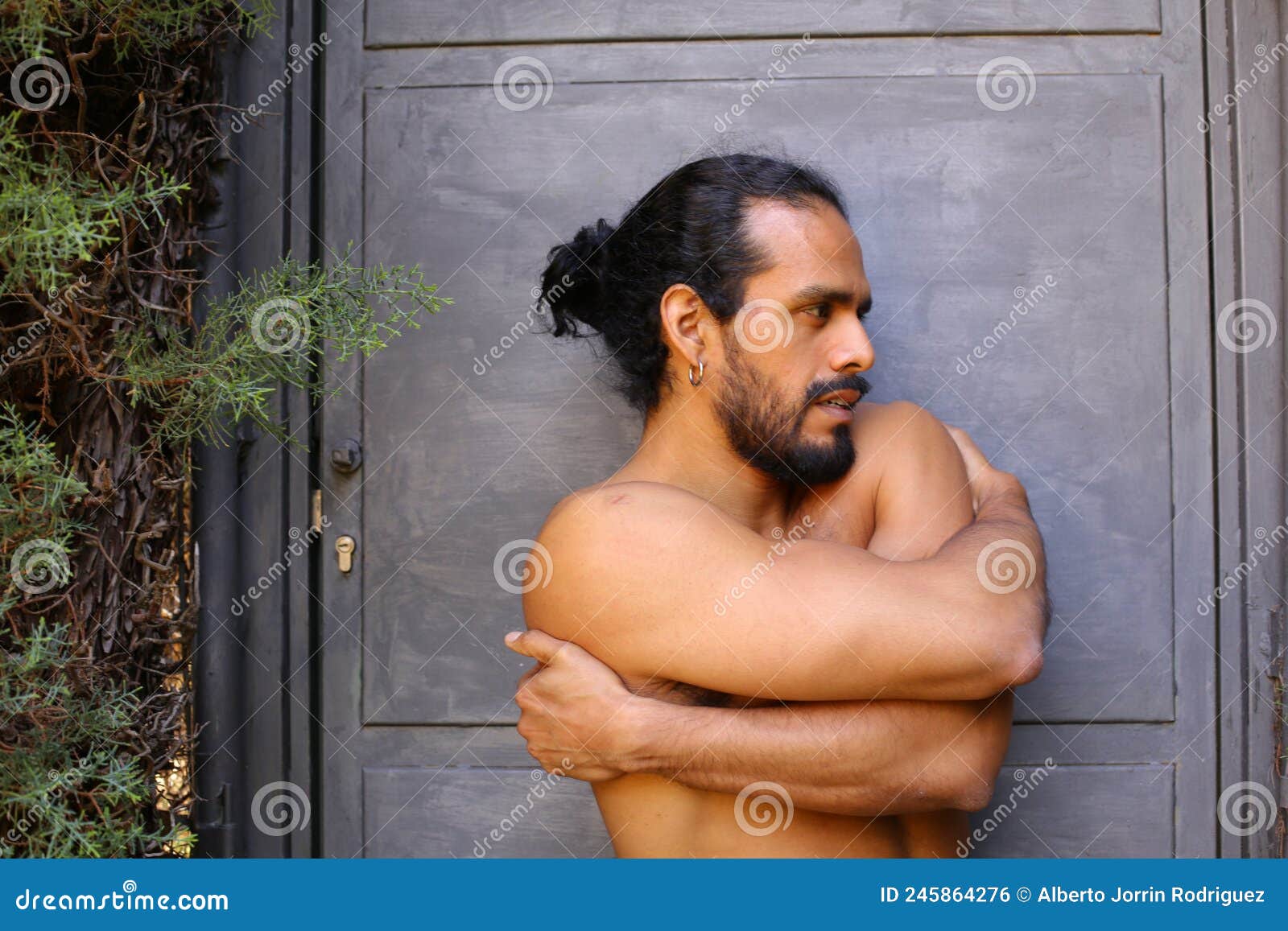 Shirtless Man Expressing Self Love Stock Photo - Image of expression ...