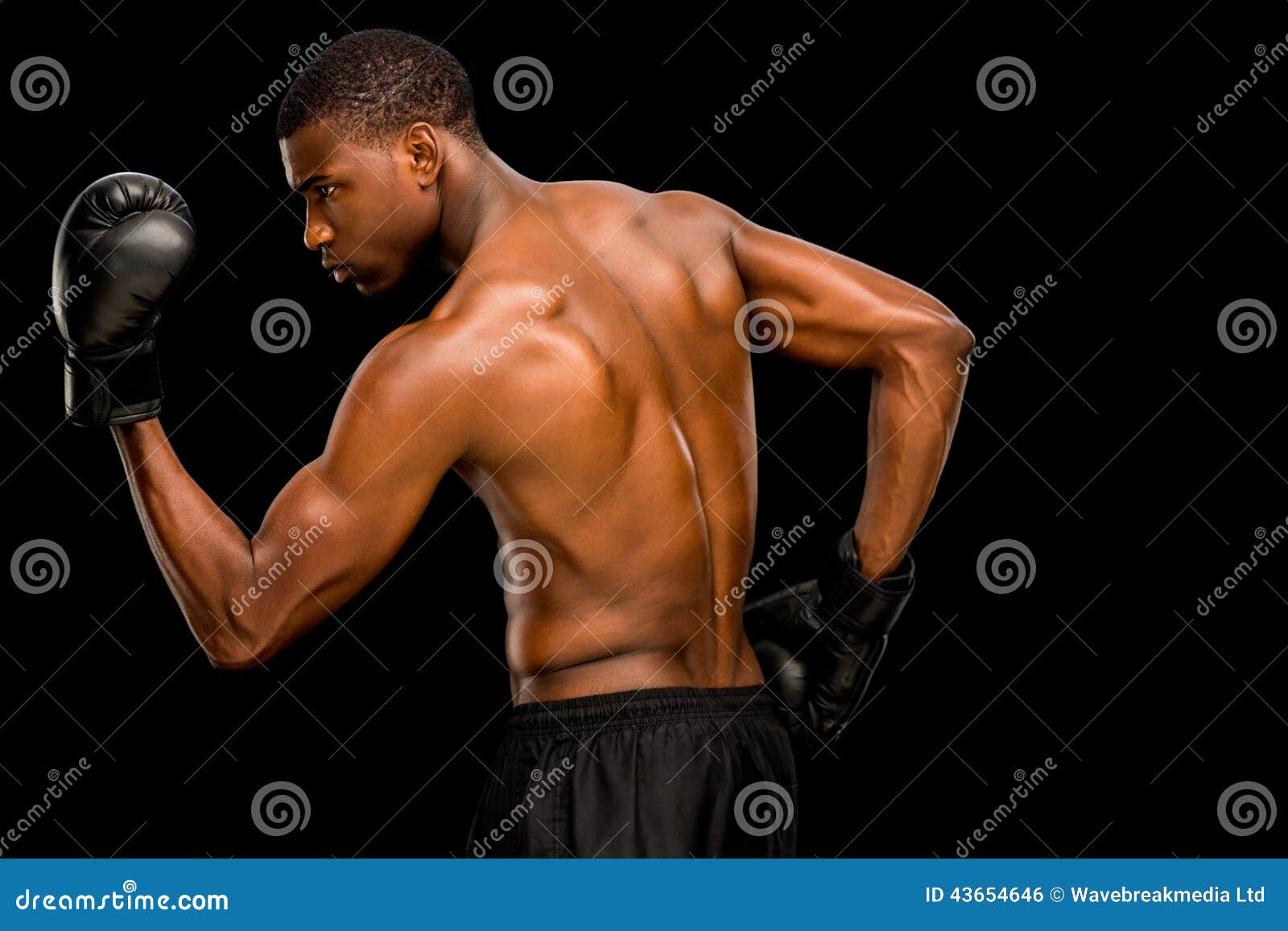 180 Boxer Posing Over Black Background Stock Photos - Free & Royalty ...