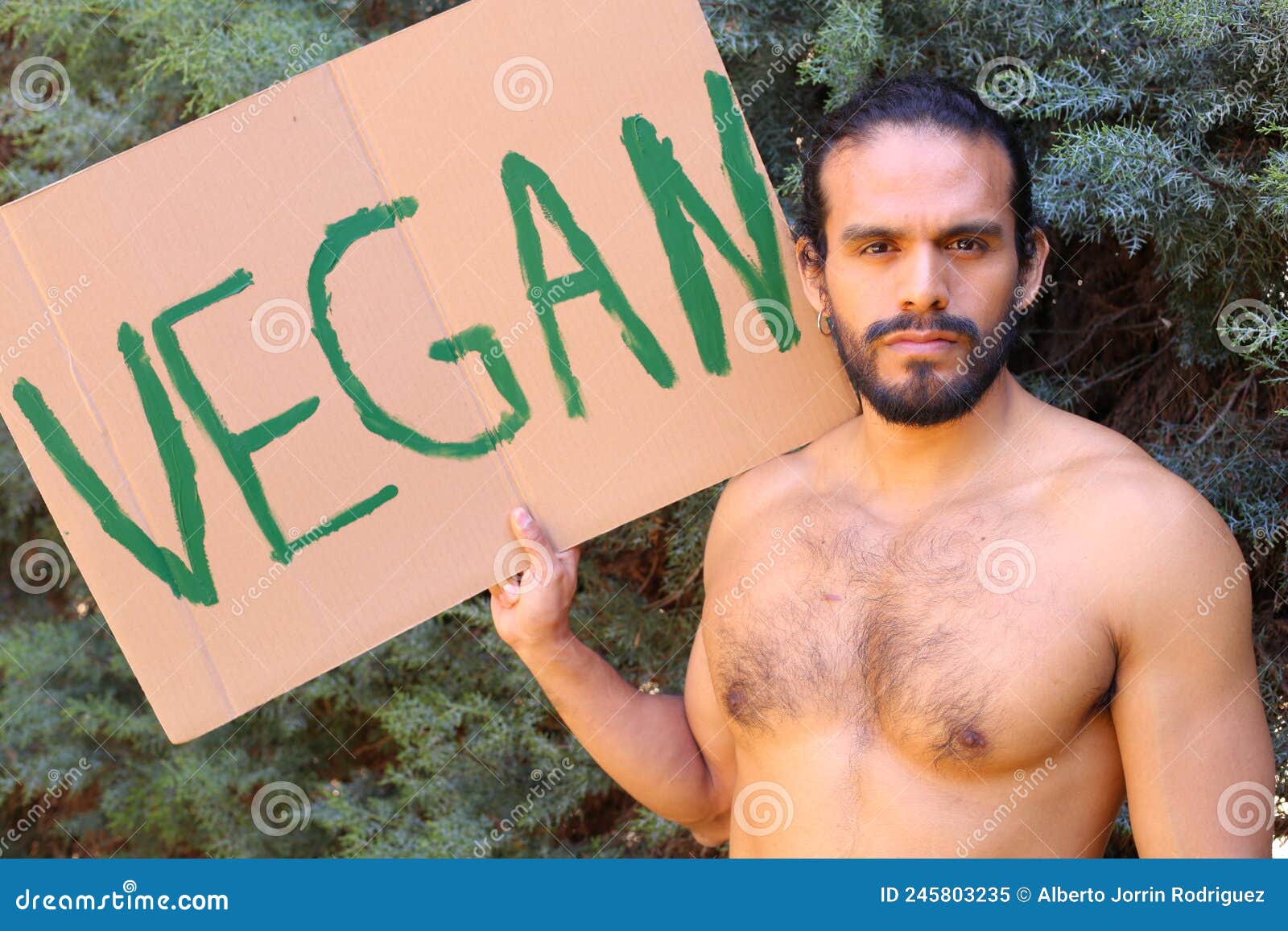 Shirtless Muscular Man Doing a Plant Based Diet Stock Image - Image of ...