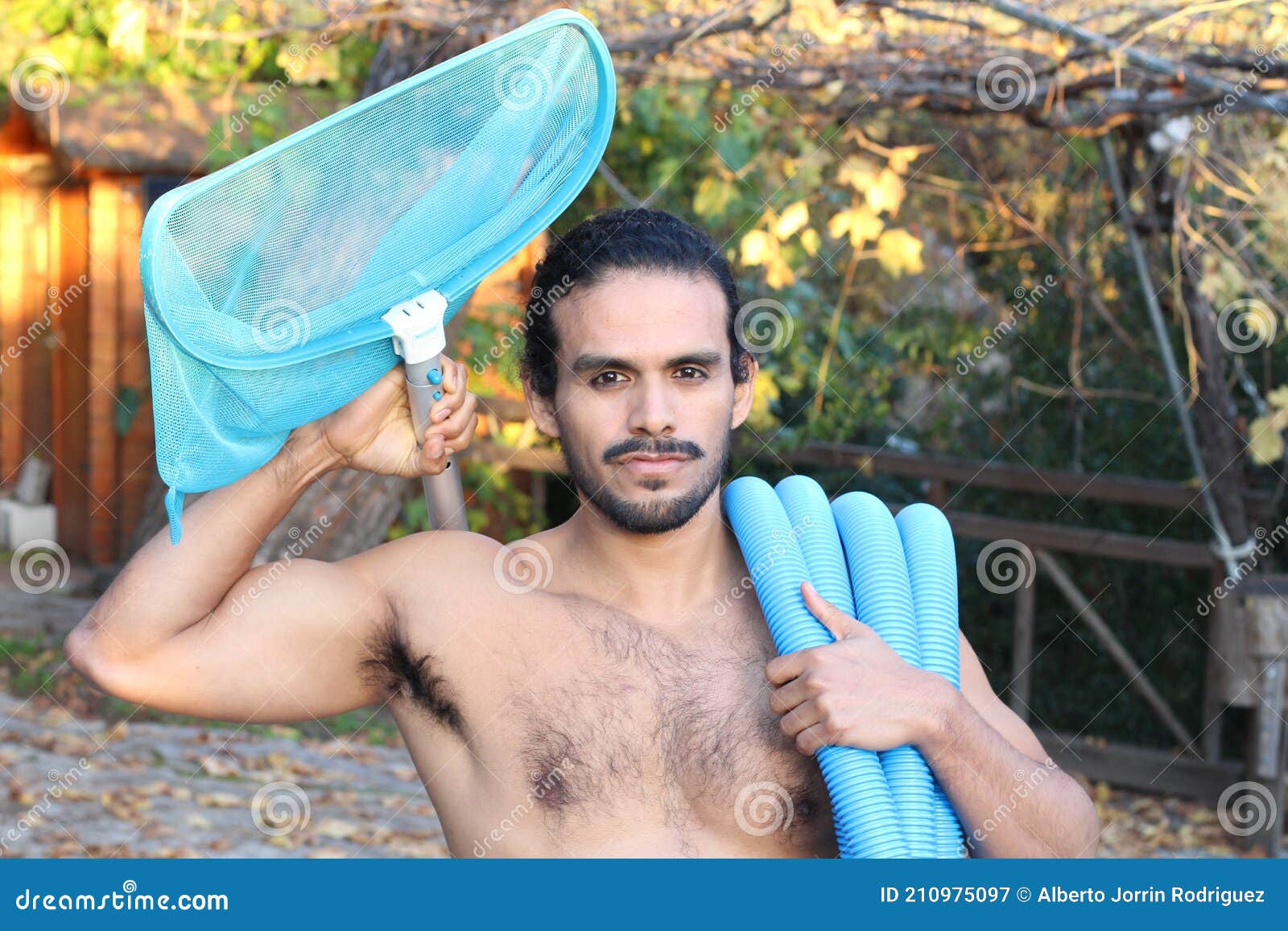 Shirtless Pool Boy with Tools Stock Image - Image of attractive ...