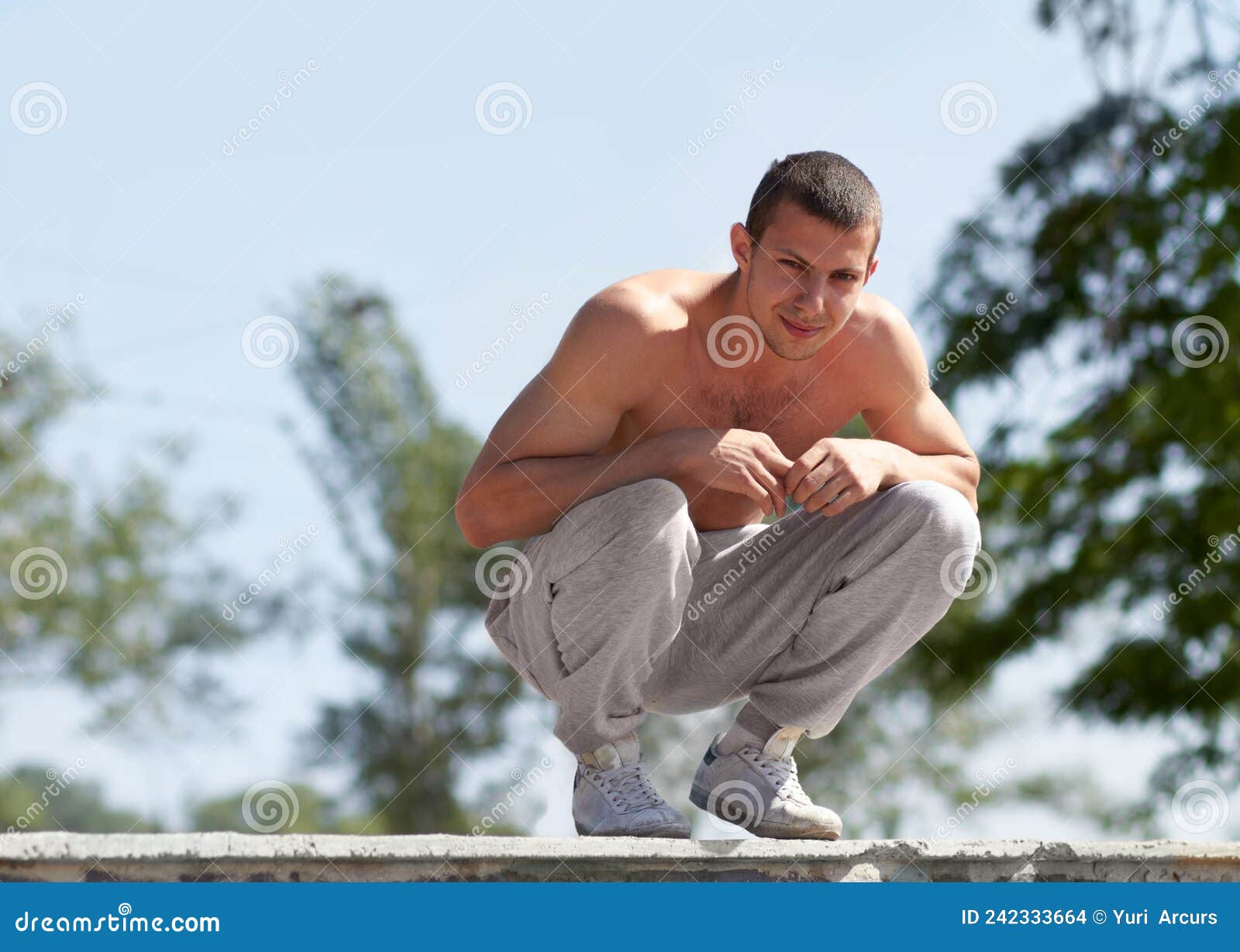 Crouching Person Back View