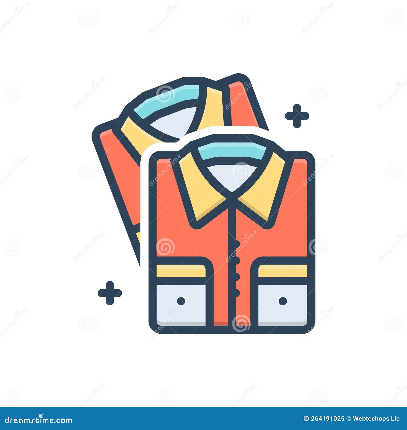 Color Illustration Icon for Shirts, Two Shirts and Chemise Stock Vector ...