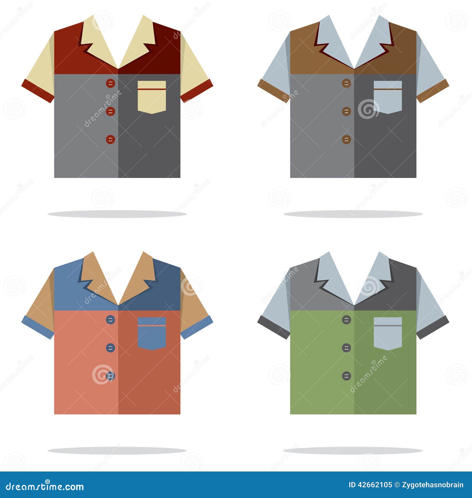 Shirts for Men stock vector. Illustration of green, fabric - 42662105