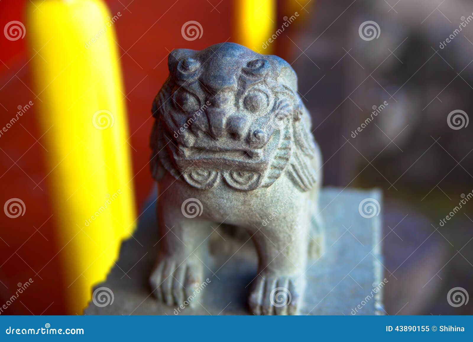 Shisa Symbol Of Okinawa Lion On Original Ryukyu Architecture Stock ...