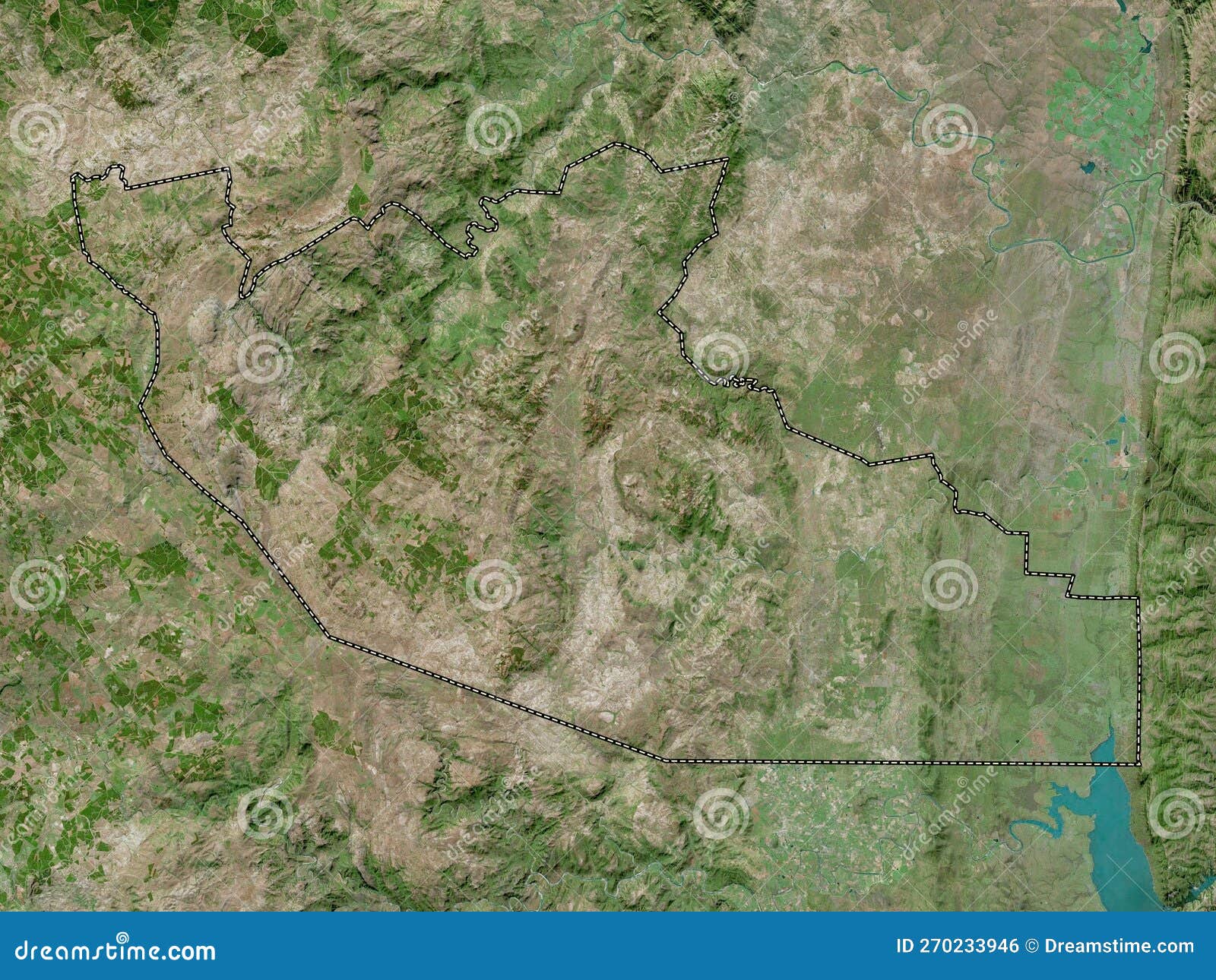 Shiselweni, Eswatini. High-res Satellite. No Legend Stock Illustration ...