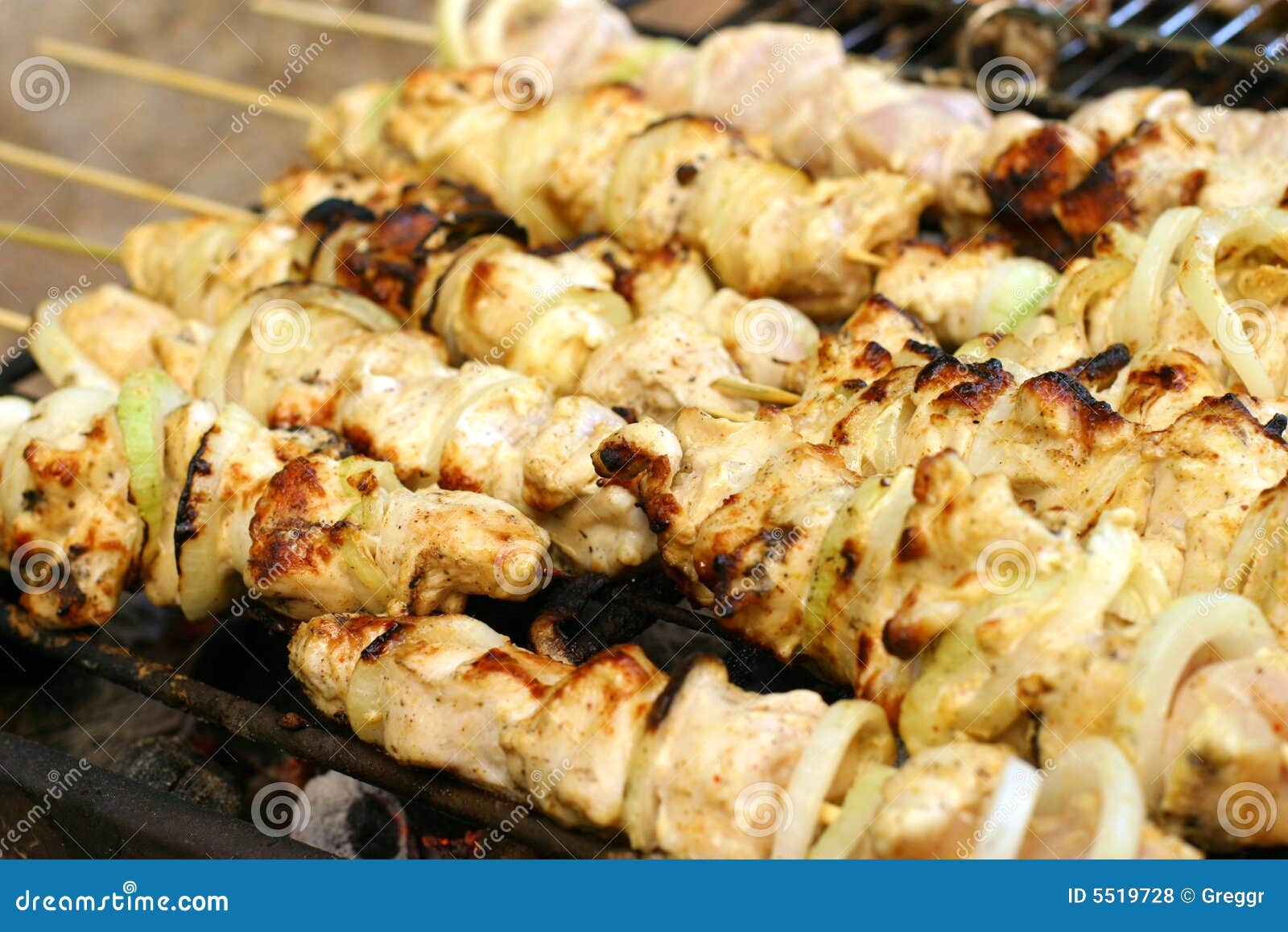 Shish kebab on grill stock photo. Image of kebab, chicken - 5519728
