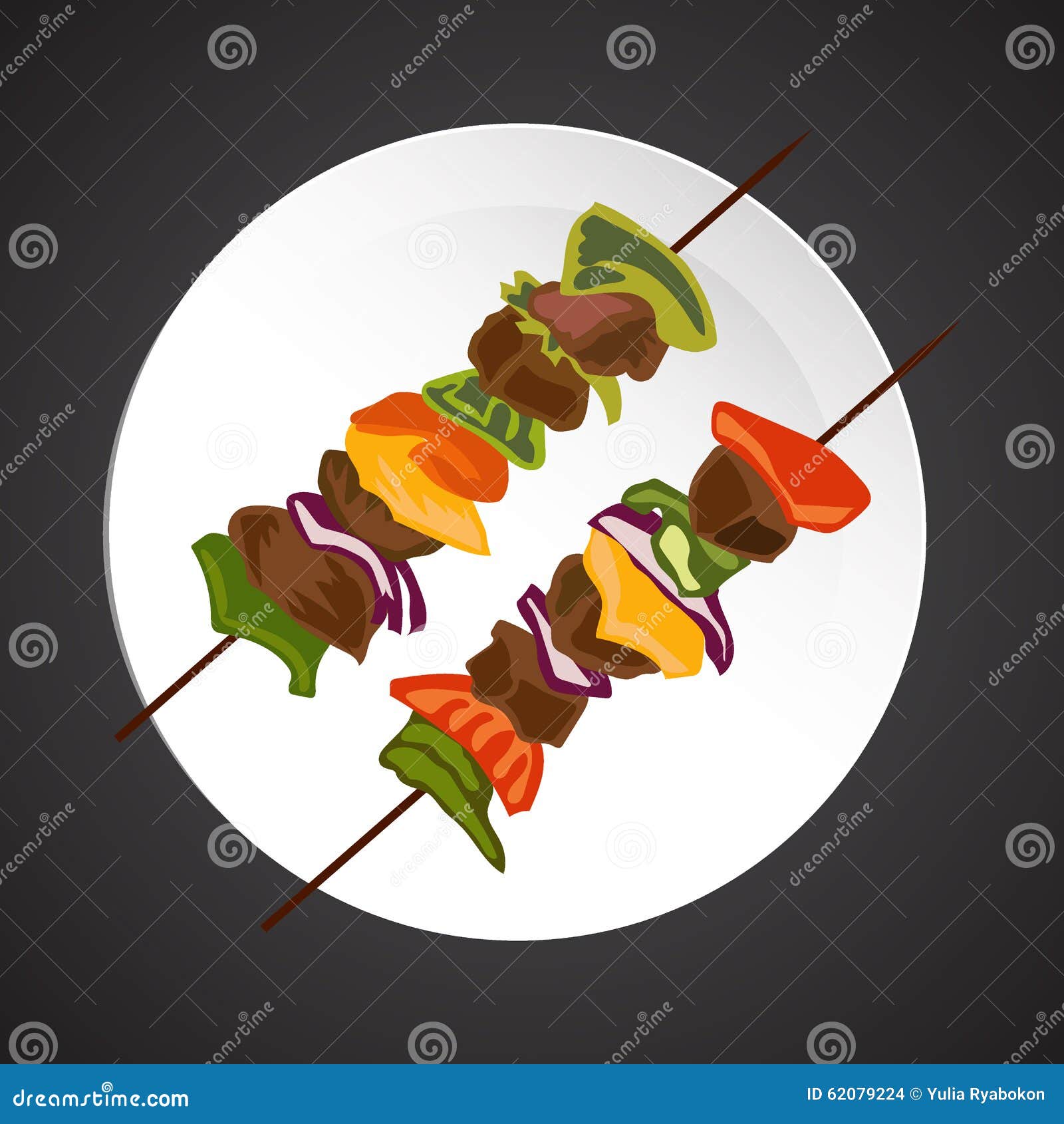 Kebab Illustration Cartoon Vector | CartoonDealer.com #55519997