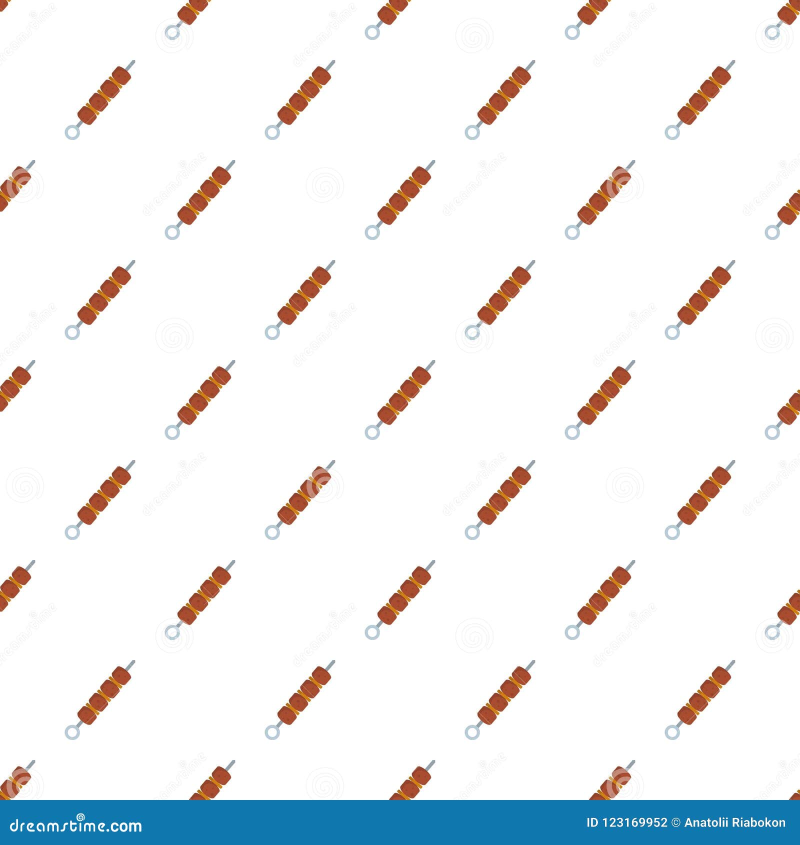 Shish Kebab Pattern Seamless Stock Illustration - Illustration of lunch ...
