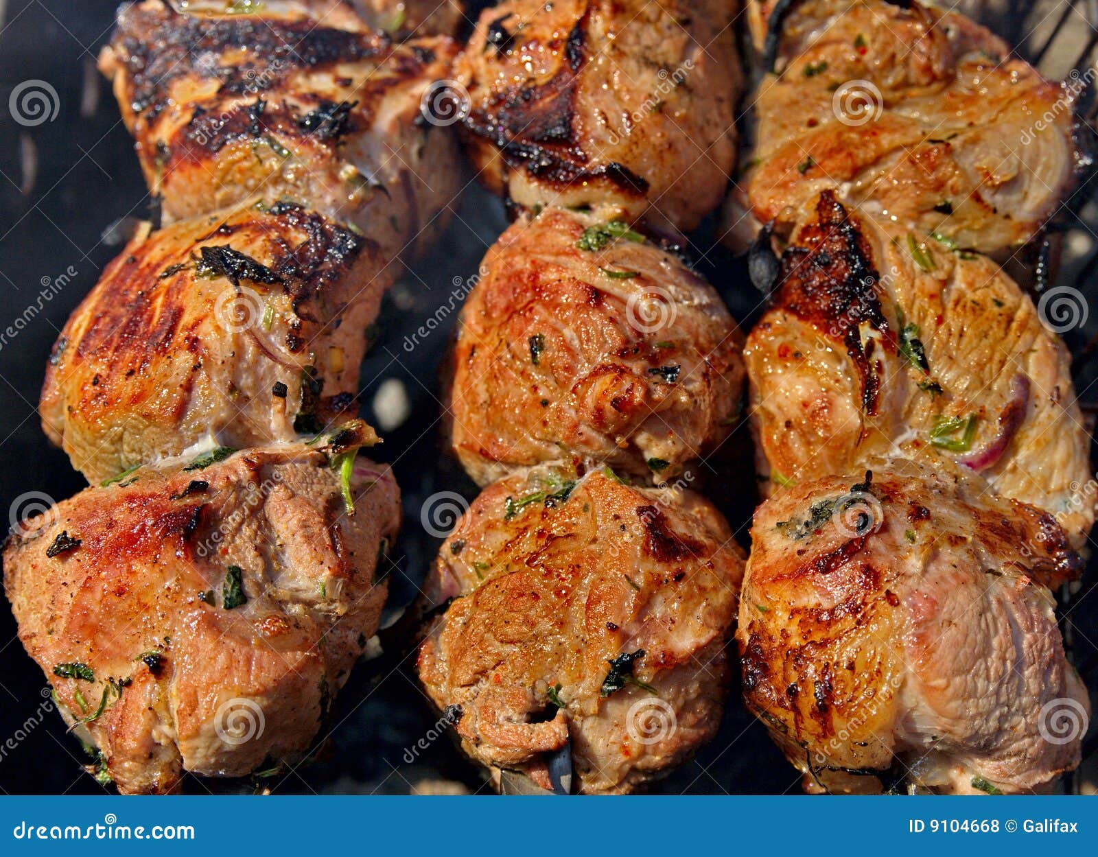 Shish Kebab Preparation on a Brazier. Stock Photo - Image of ...