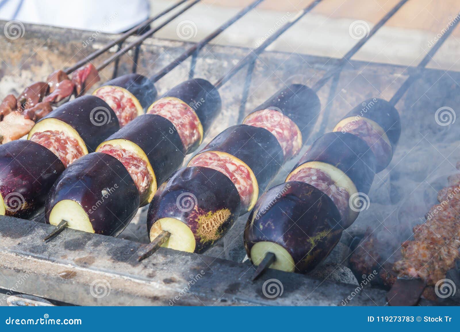 Shish kebab stock image. Image of white, kebab, cuisine - 119273783