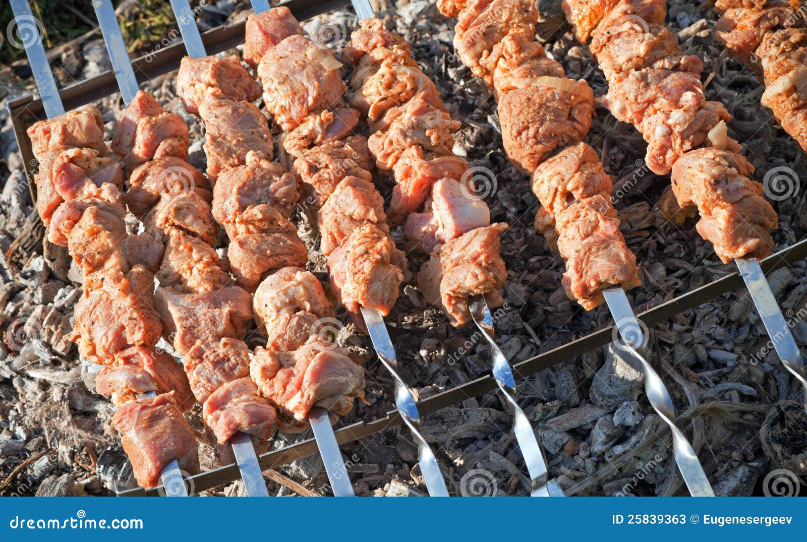 Shish Kebab. Slices of Meat Stock Image - Image of coal, chips: 25839363