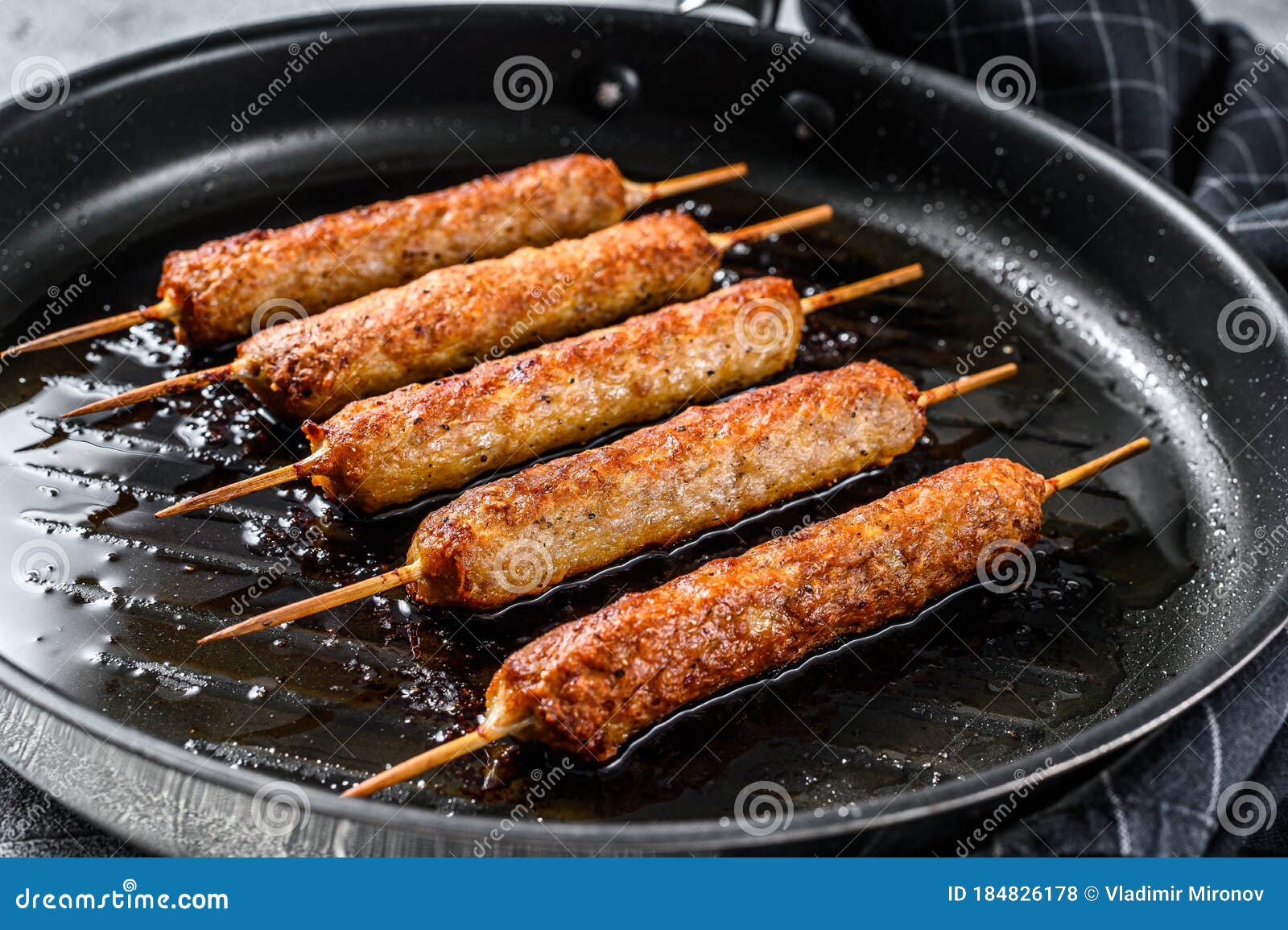 Shish Kebab on a Stick, from Ground Beef Meat. Lula Kebab. White ...