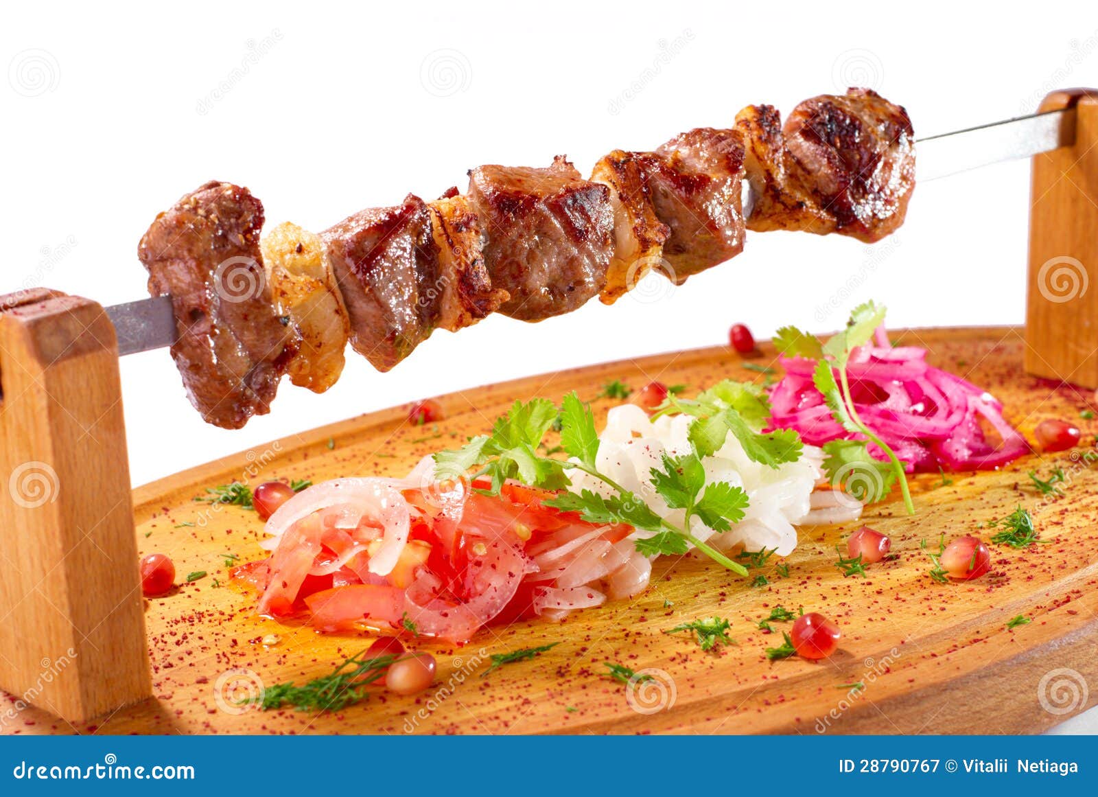 Shish Kebab on a Wooden Stand Stock Image - Image of skewer, coal: 28790767
