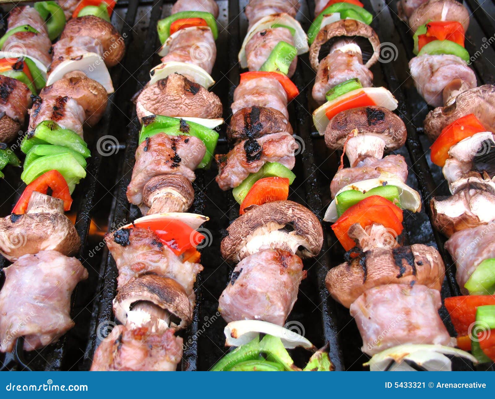 Shish Kebabs on the Grill stock image. Image of kebab - 5433321
