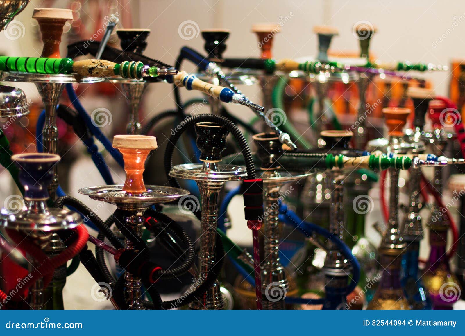 Shisha of Different Types and Colors Stock Photo - Image of hookah ...