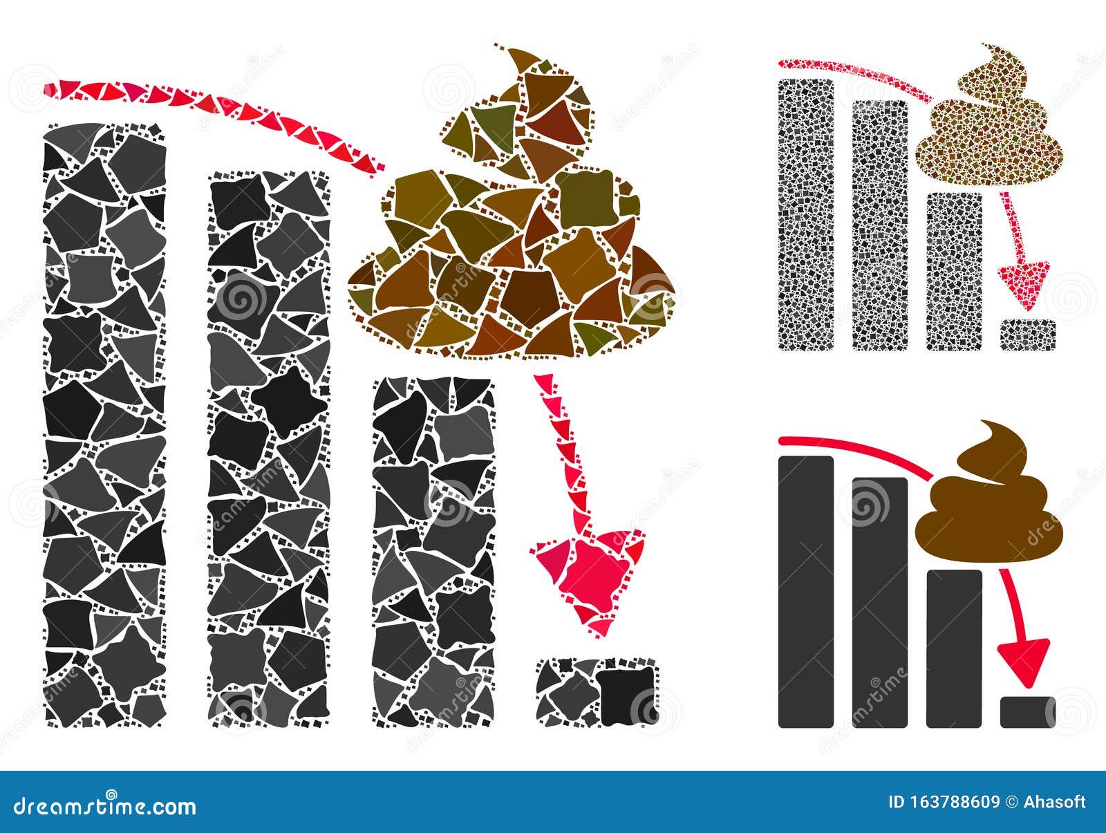 Shit Fall Down Chart Mosaic Icon of Tremulant Parts Stock Illustration ...