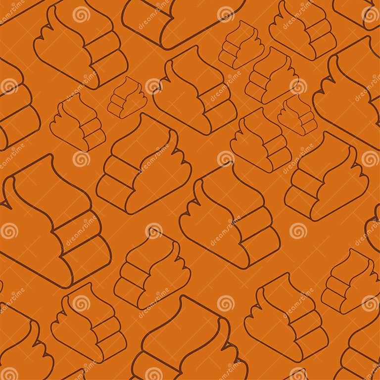 Shit Isometric Style Pattern Seamless . Poop Background Vector Stock ...