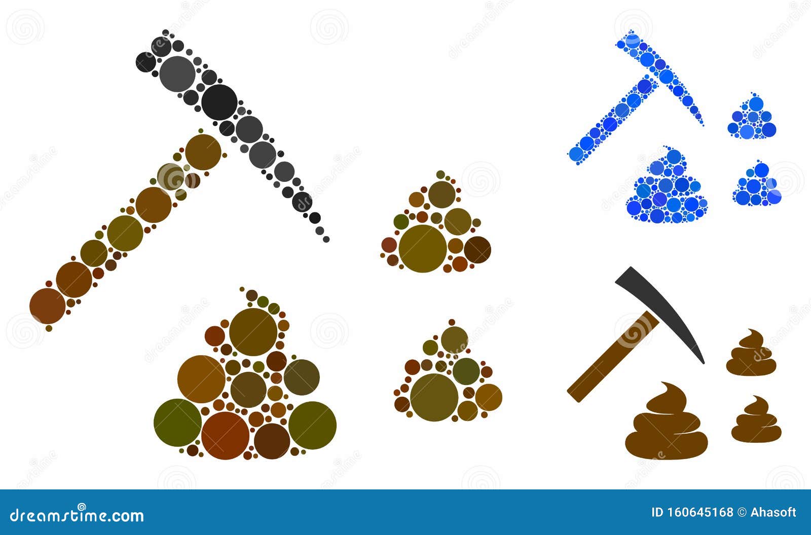 Shit Mining Composition Icon of Spheric Items Stock Vector ...