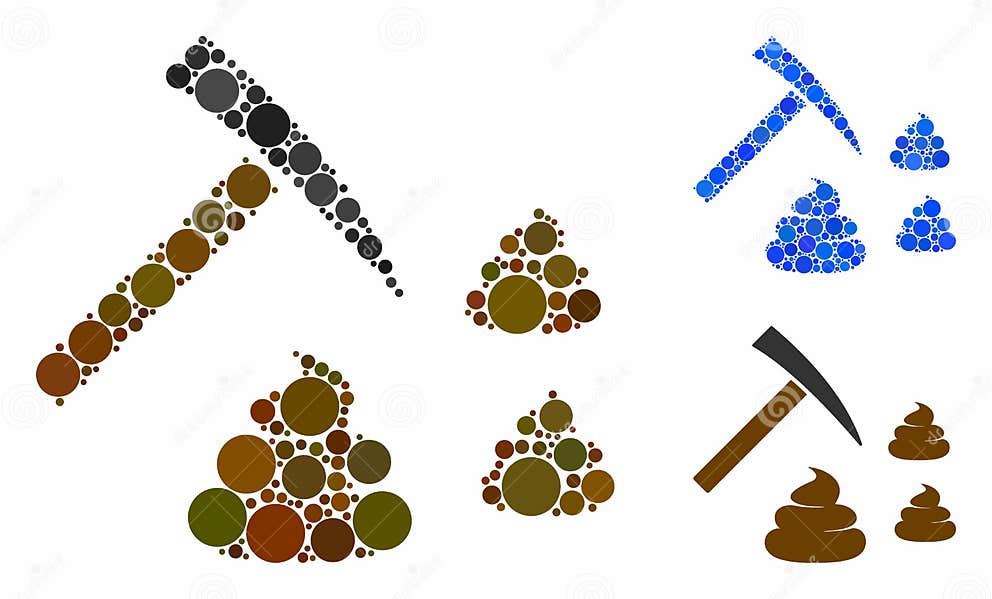 Shit Mining Composition Icon of Spheric Items Stock Vector ...
