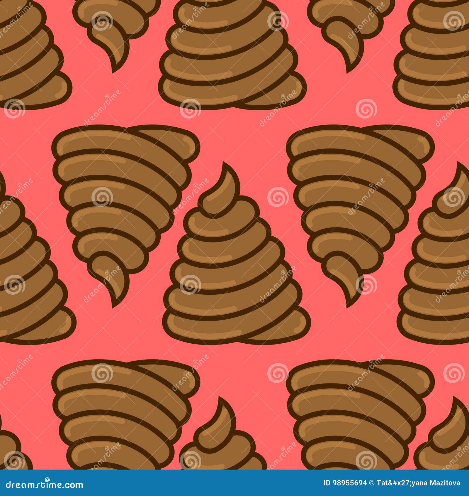 Shit Pattern. Poop Ornament. Turd Background. WC Texture Vector ...