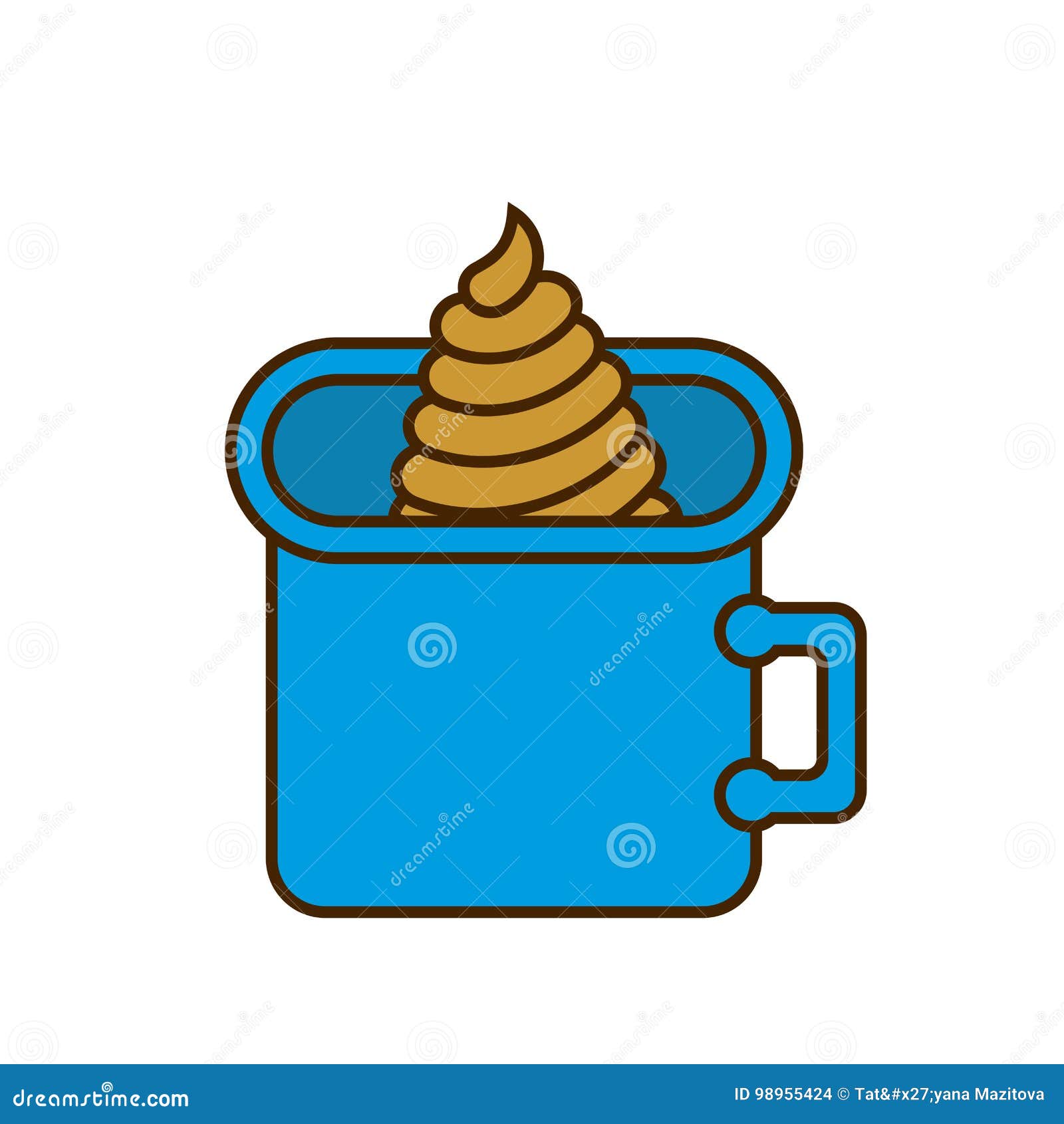 Shit in Pot. Poop in Boiler Stock Vector - Illustration of element ...