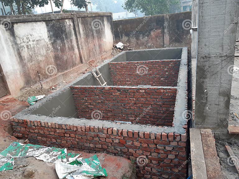 Shit Tank Plaster Work for Village Construction Stock Photo - Image of ...