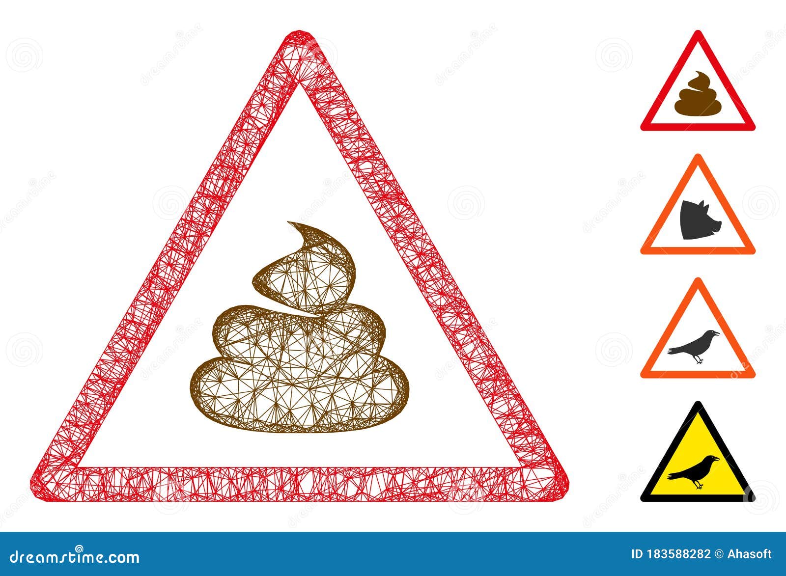 Shit Warning Web Vector Mesh Illustration Stock Illustration ...