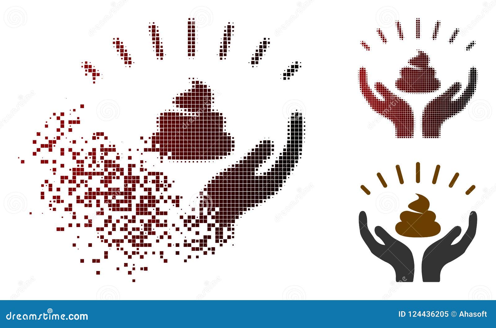 Broken Dot Halftone Shit Win Hands Icon Stock Vector - Illustration of ...