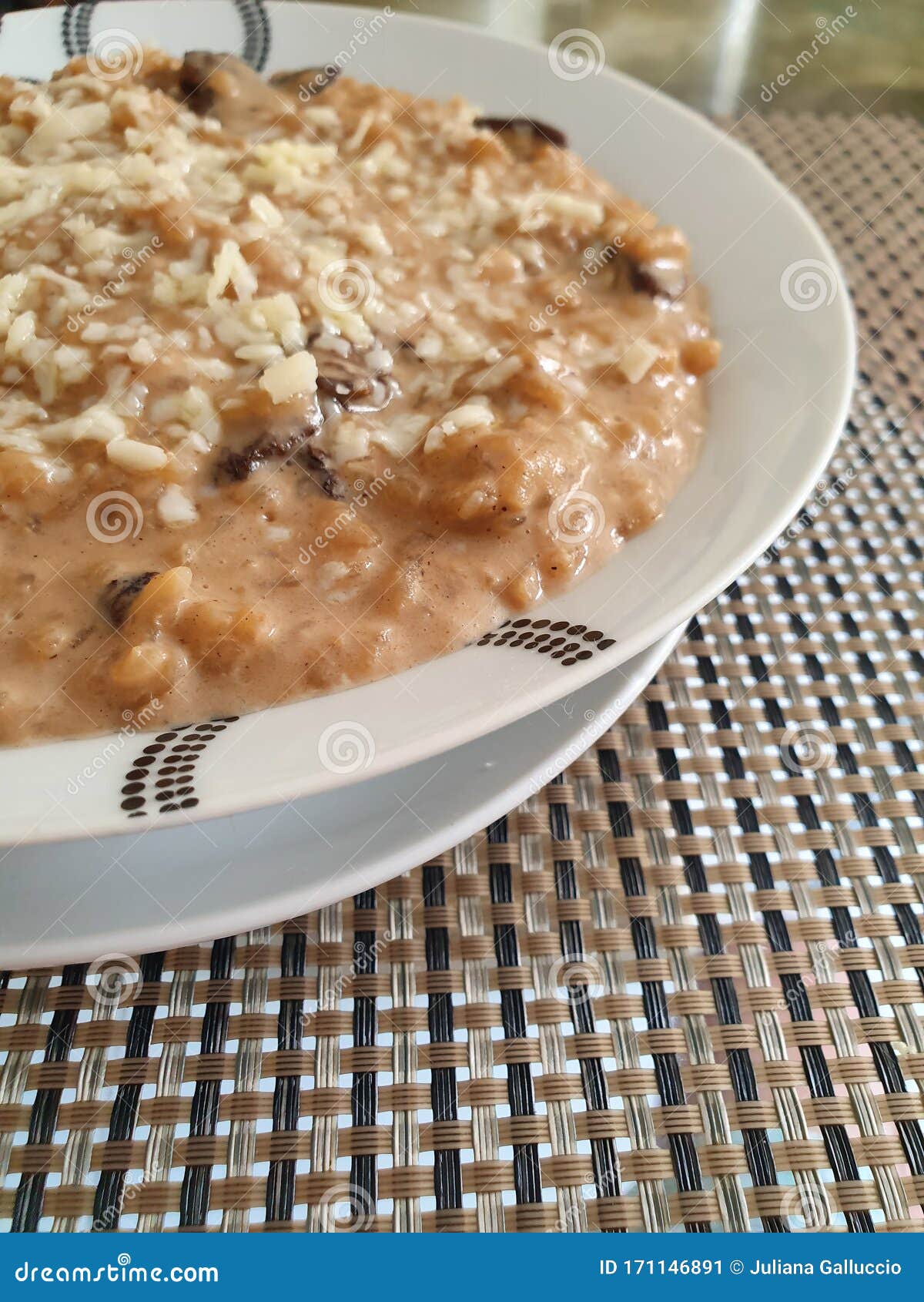 Shitake rice stock image. Image of parmesan, plate, delicious - 171146891