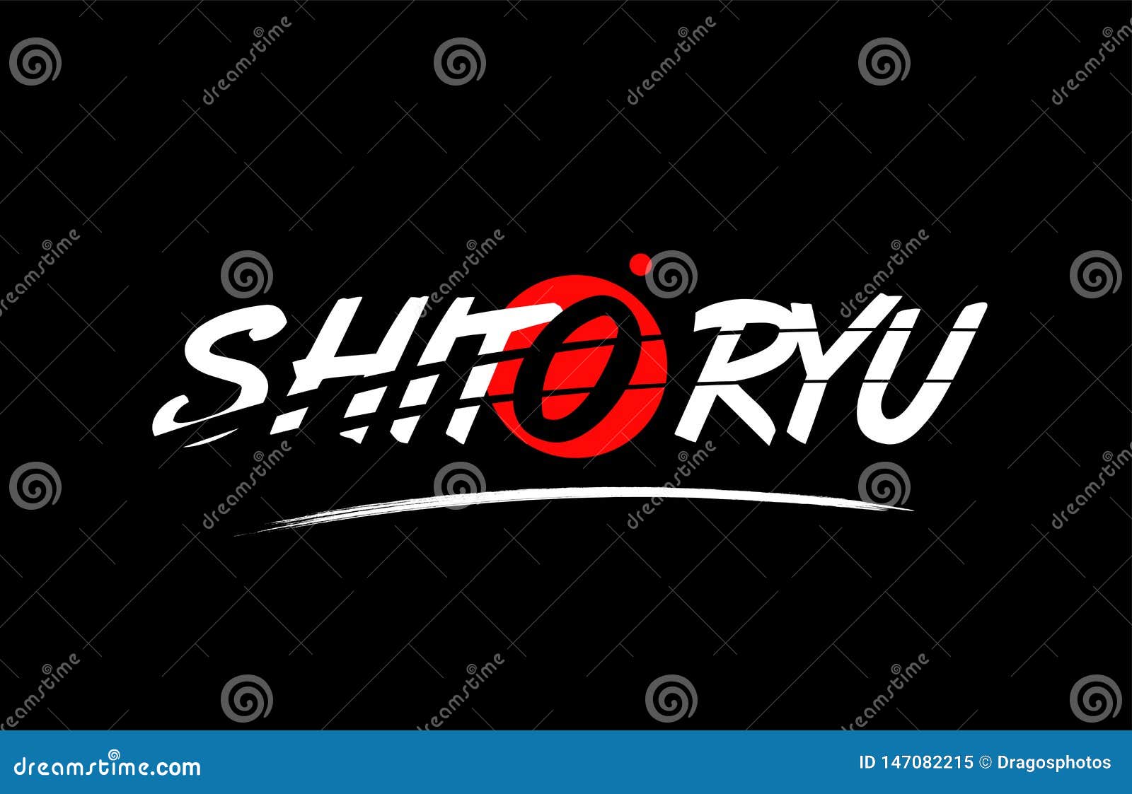 Shito Ryu Word Text Logo Icon With Red Circle Design Royalty-Free Stock ...